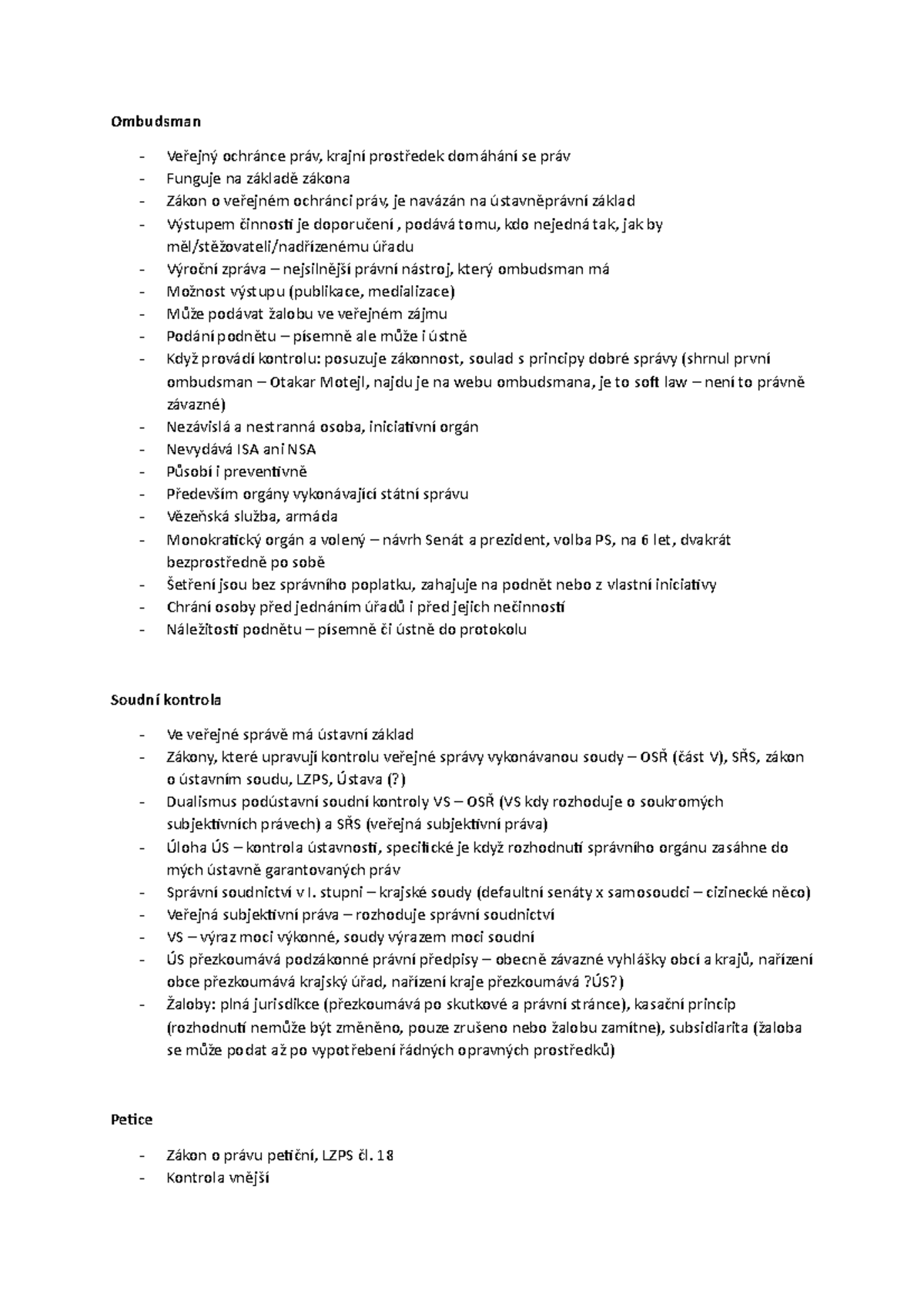 6. seminář - Ombudsman Veřejný ochránce práv, krajní prostředek ...