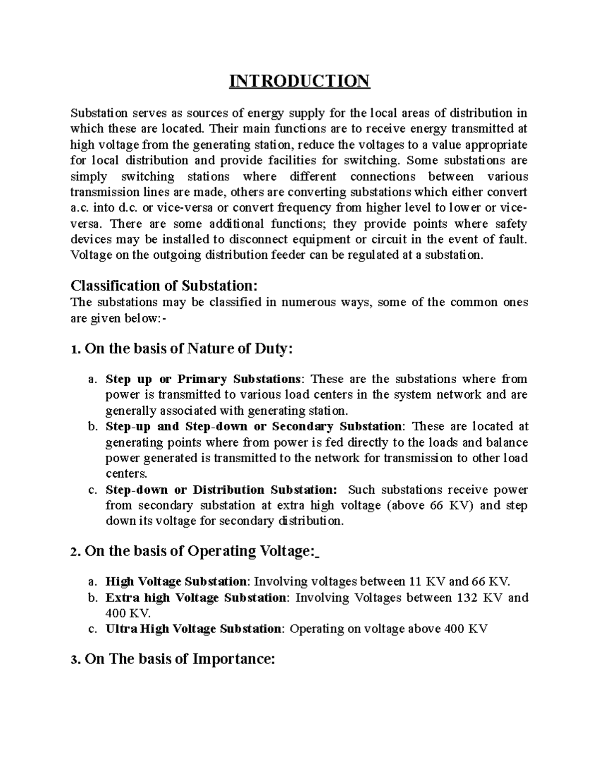132 kv gss report - INTRODUCTION Substation serves as sources of energy ...