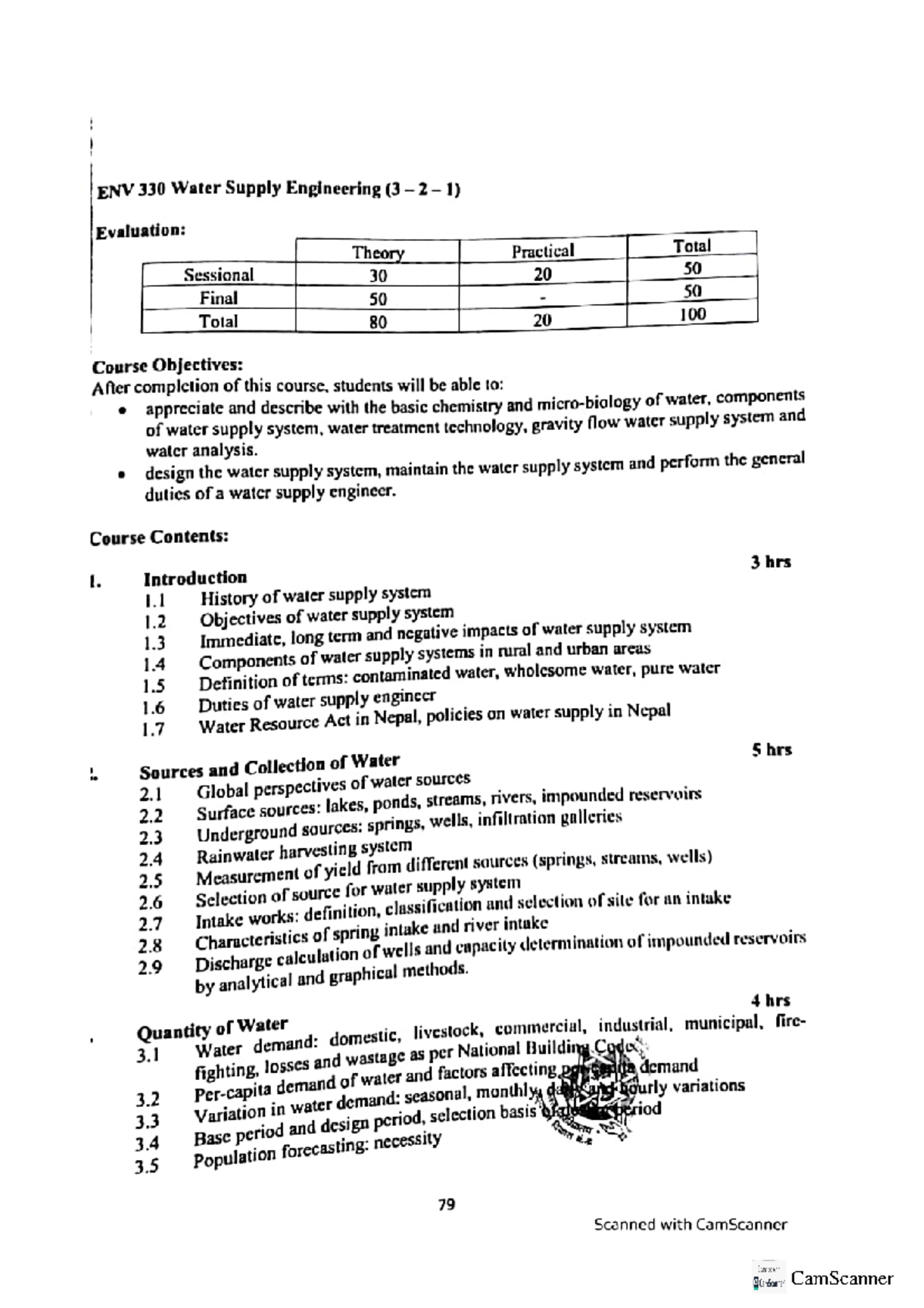 Water Supply Engineering OLD - ENV 330 Water Supply Engineering ...