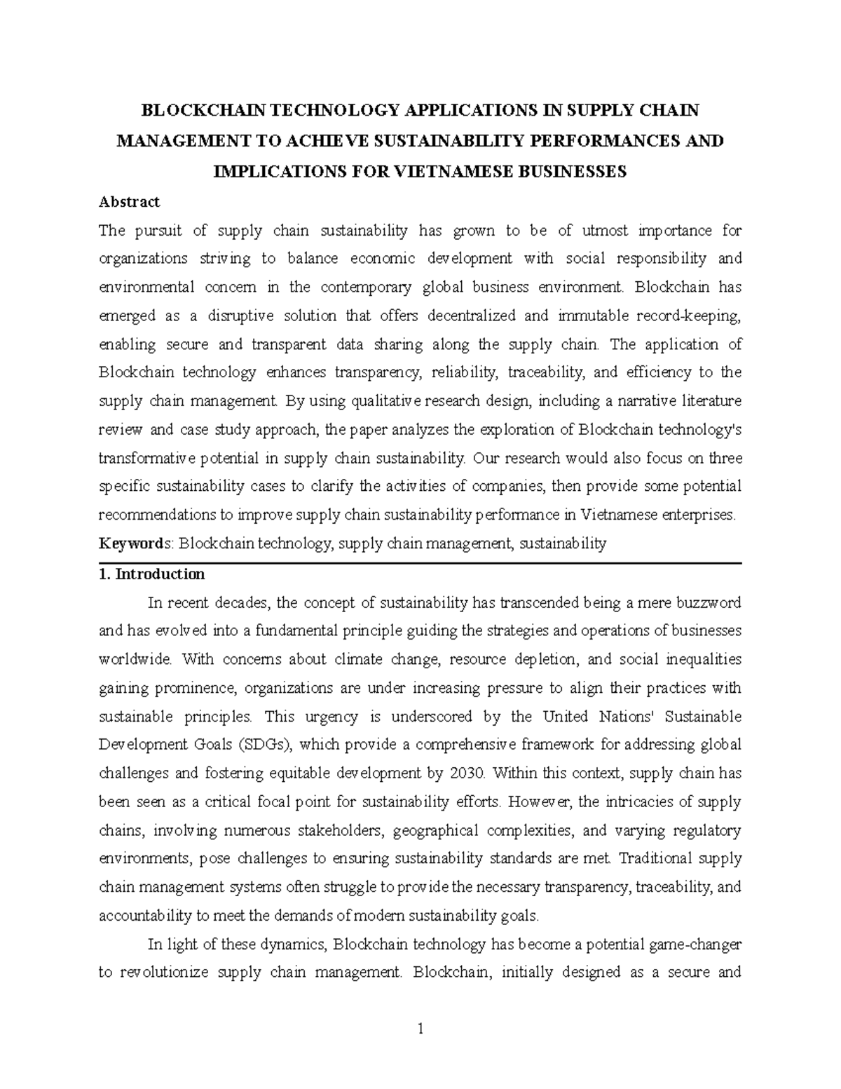 Blockchain technology applications in supply chain management to achieve sustainability ...