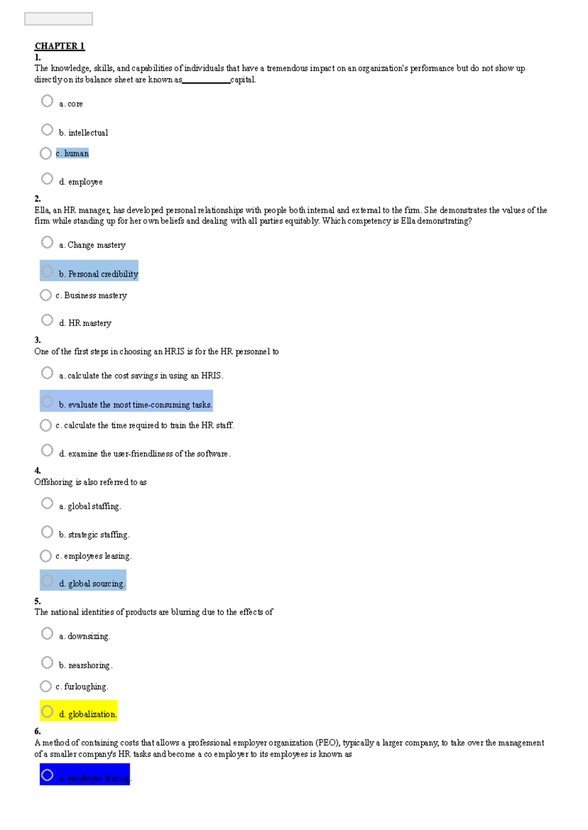 Tutorial Chapter 1 - CHAPTER 1 1. The knowledge, skills, and ...
