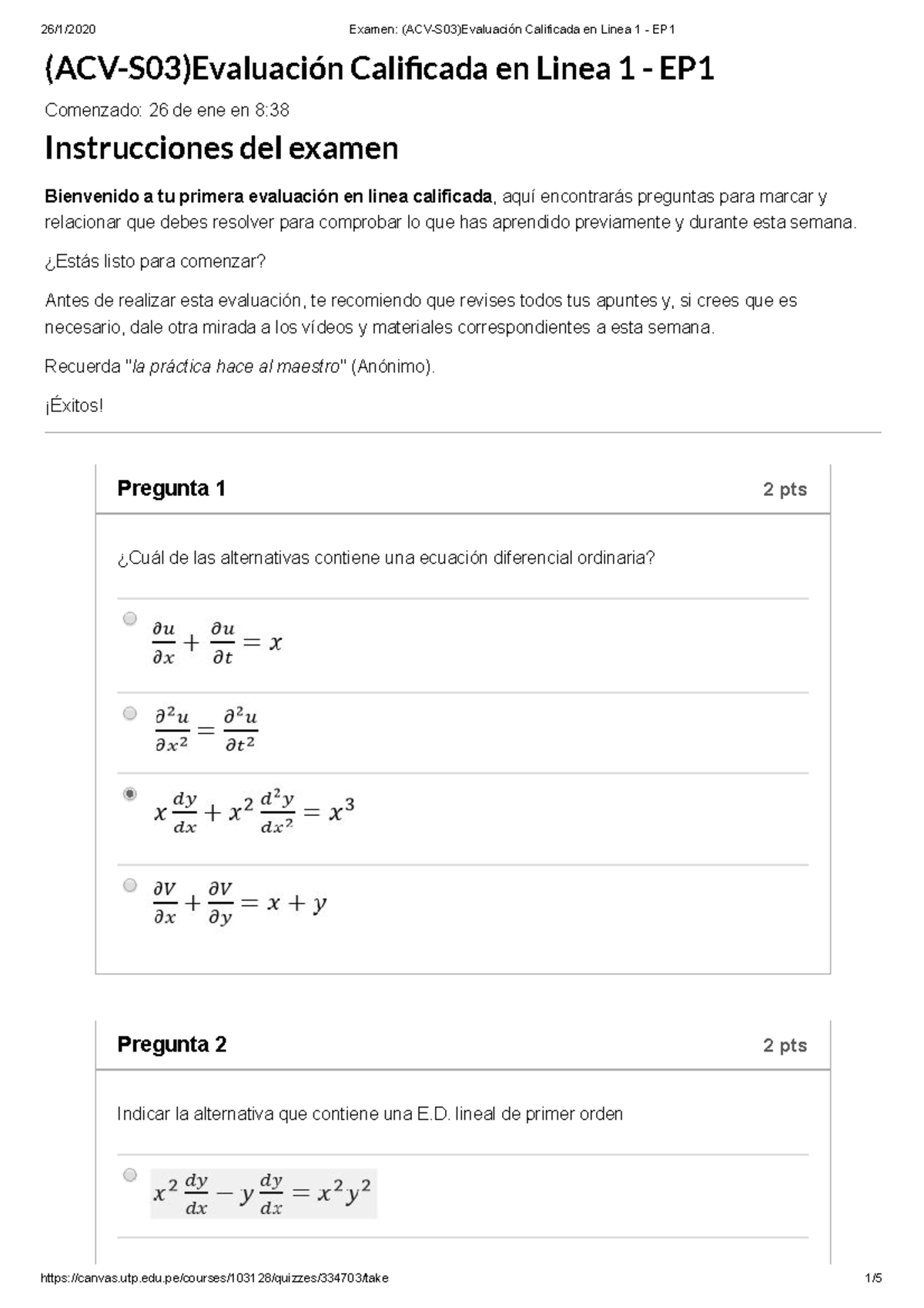 461338576 Examen ACV S03 Evaluacion Calificada en Linea 1 EP1 pdf - (ACV-S03)Evaluación ...