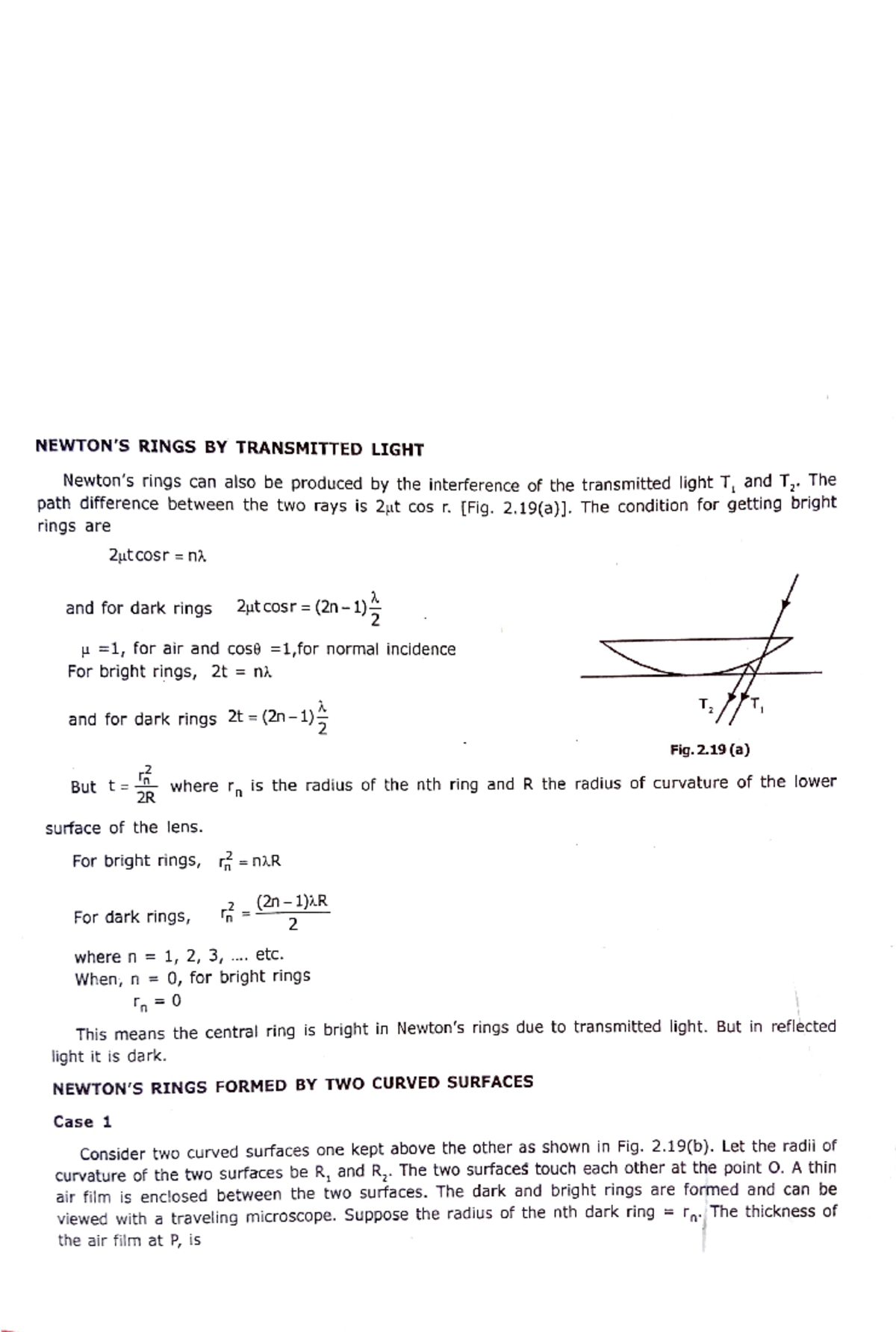 Newtons ring by transmitted light - RINGS TRANsMITTED LIGHT rings can ...