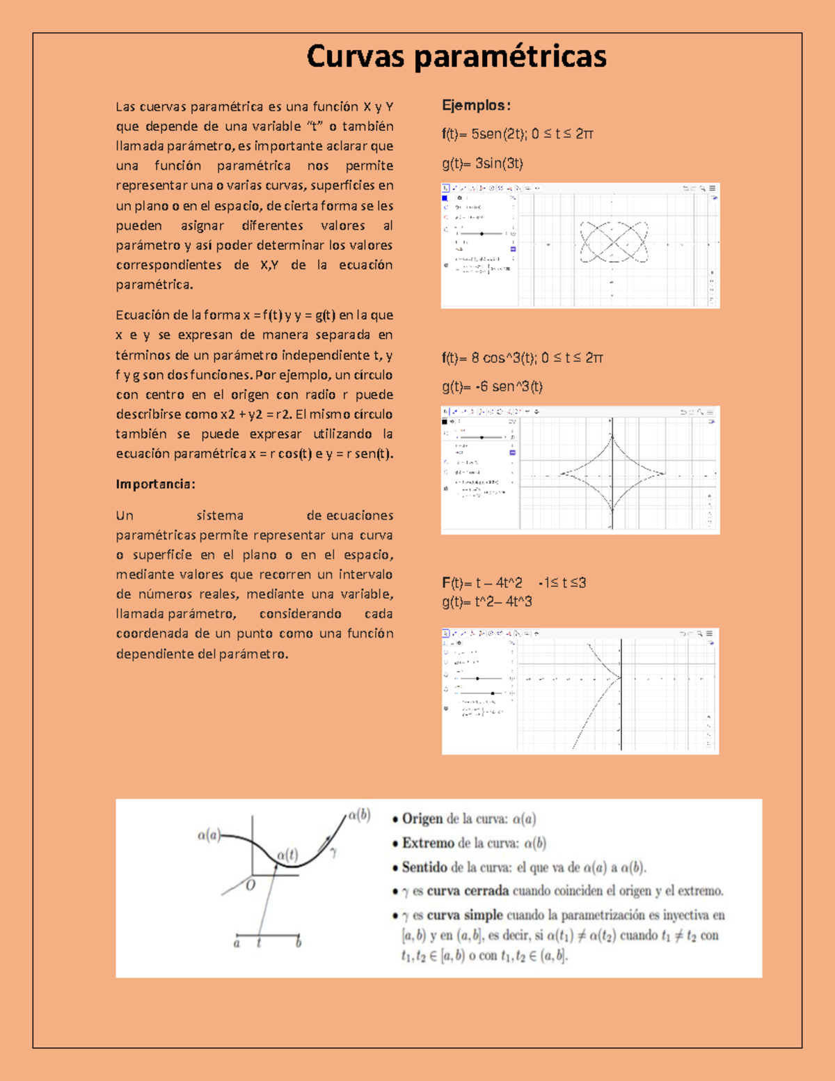 Infografia de curvas parametricas - Las cuervas paramÈtrica es una ...