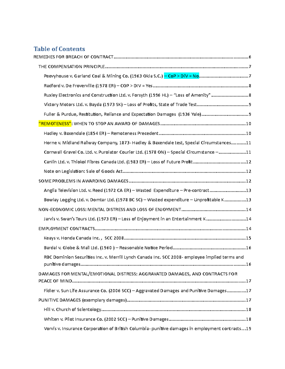 Contracts (Slinn) - 2018 - Table of Contents Contract: A contract is an ...