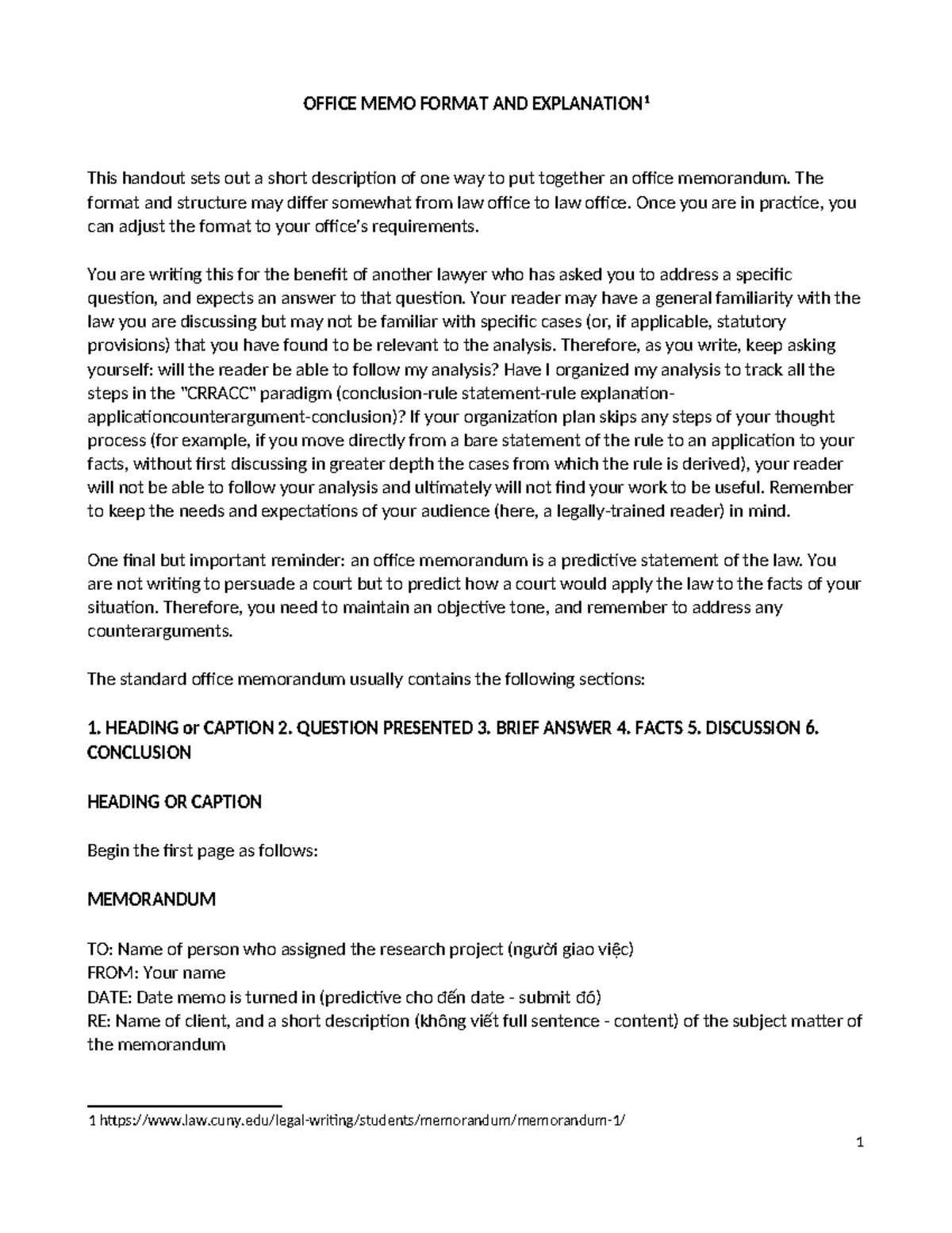 ALE1 2024 Week 8 Legal Office Memorandum - OFFICE MEMO FORMAT AND ...