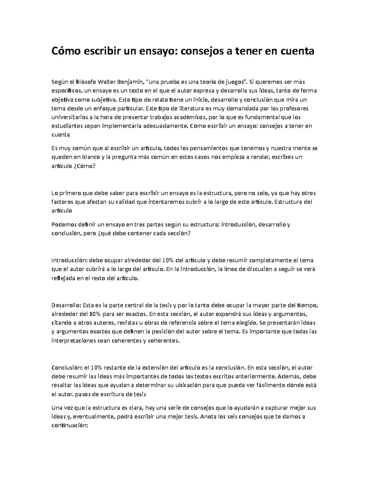 Cómo escribir un ensayo consejos a tener en cuenta - Si queremos ser ...