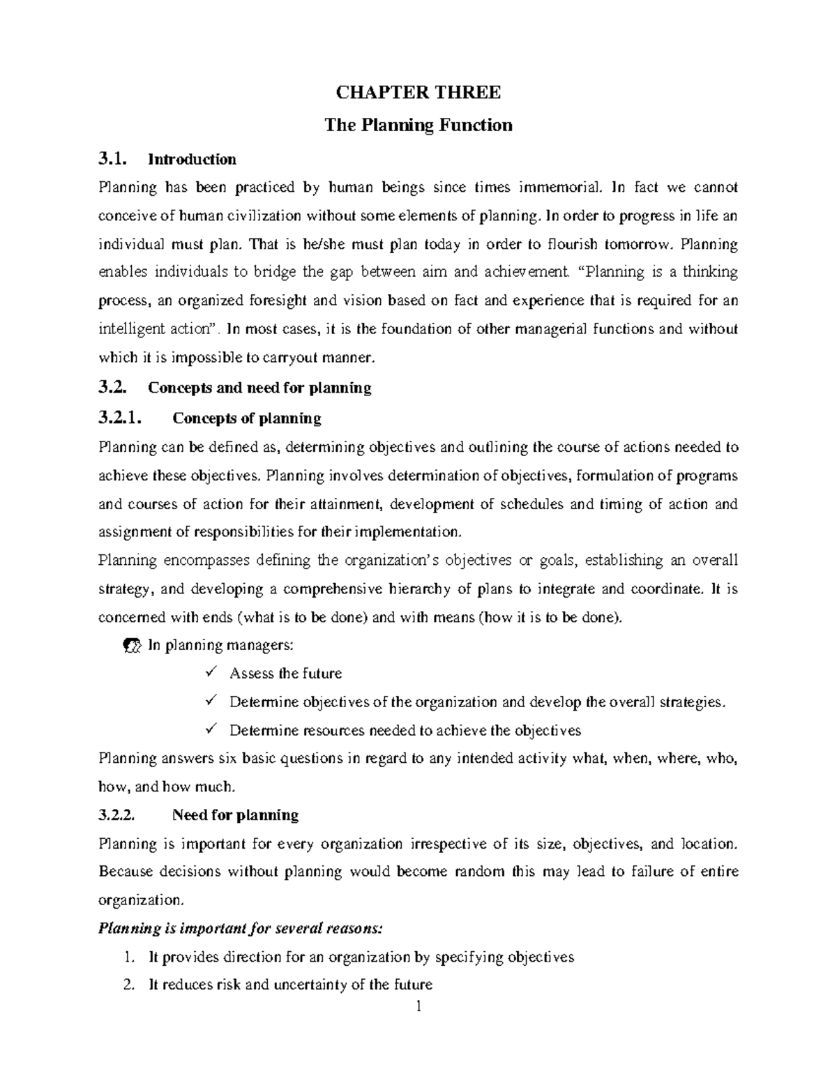 Chapter 3 Planning - DGFHJKL;LKHJGH - CHAPTER THREE The Planning ...