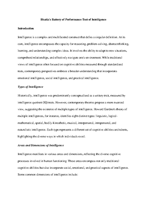 Test report format MBTI - Introduction to the test Development of MBTI ...