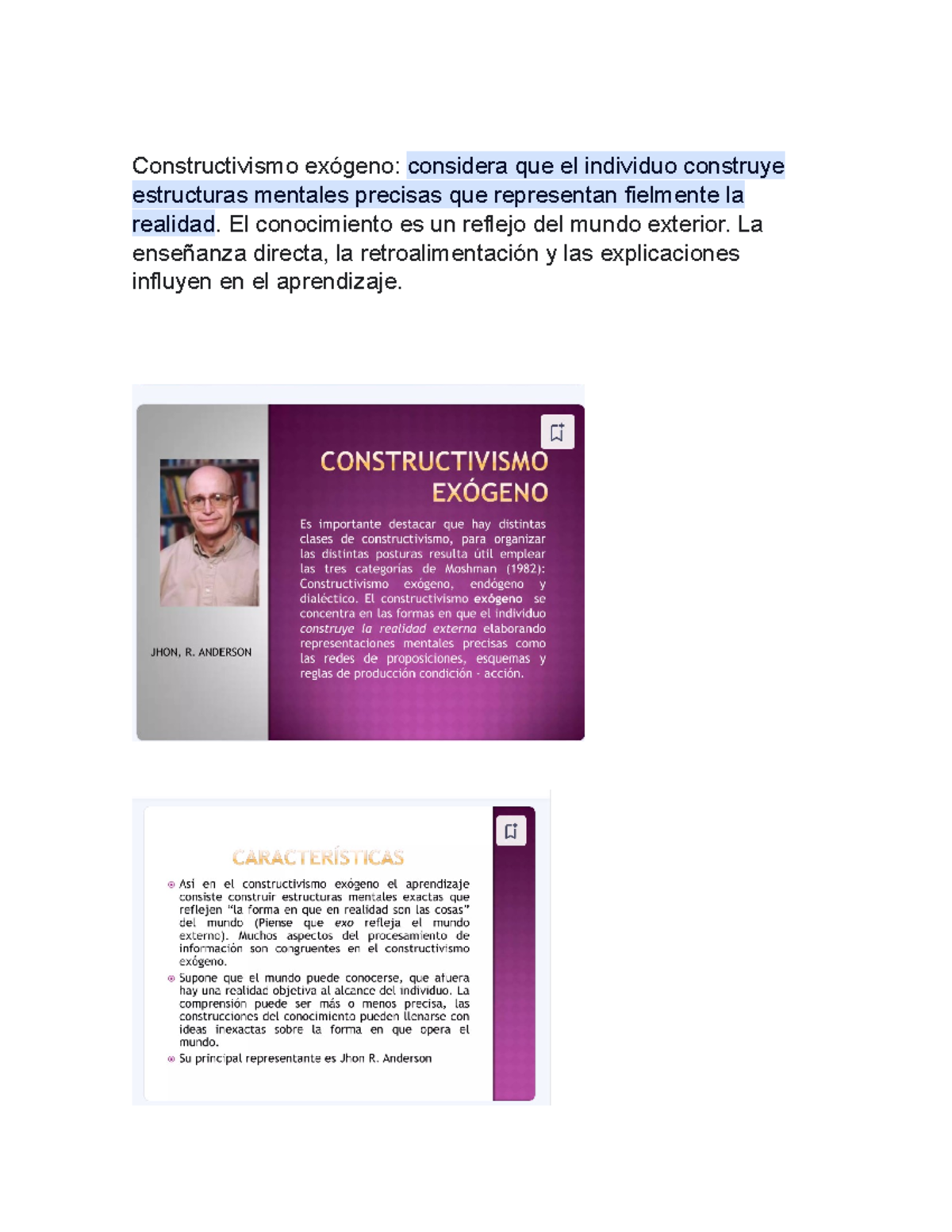 Constructivismo exógeno - pedagogia - Constructivismo exógeno ...