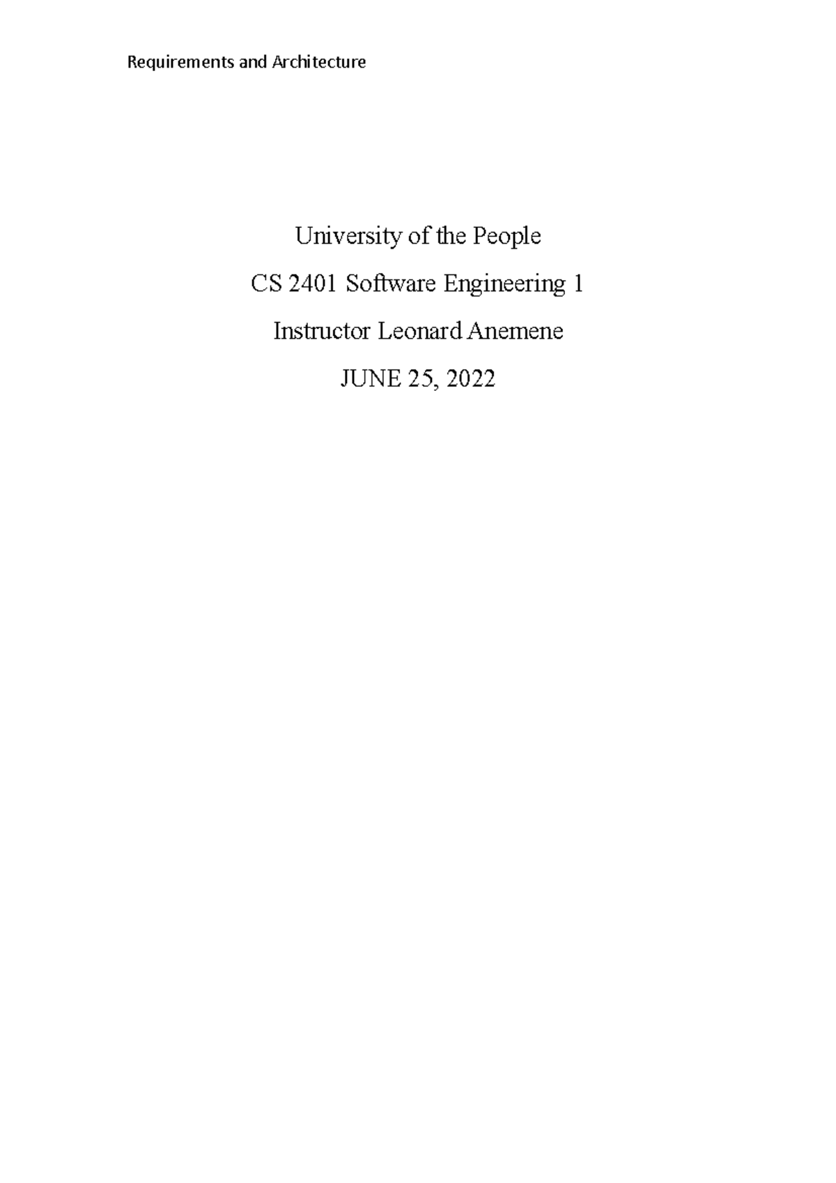 Assignment Unit 2 Software Cs2401 University Of The People Cs 2401 Software Engineering 1 9578