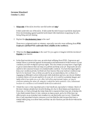 Diability simulation - Savanna Blanchard November 6, 2022 Professor ...