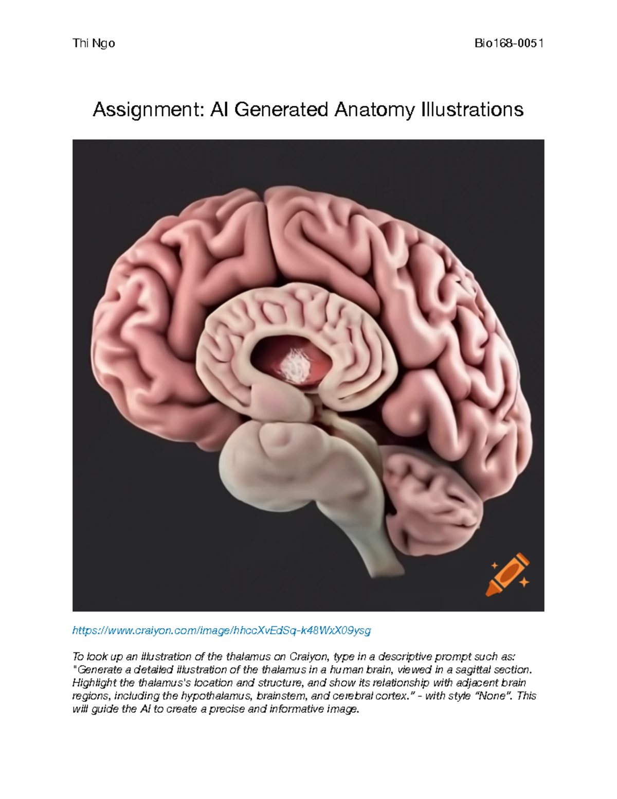 Al generated anatomy illustration- assignment - Thi Ngo Bio168 ...