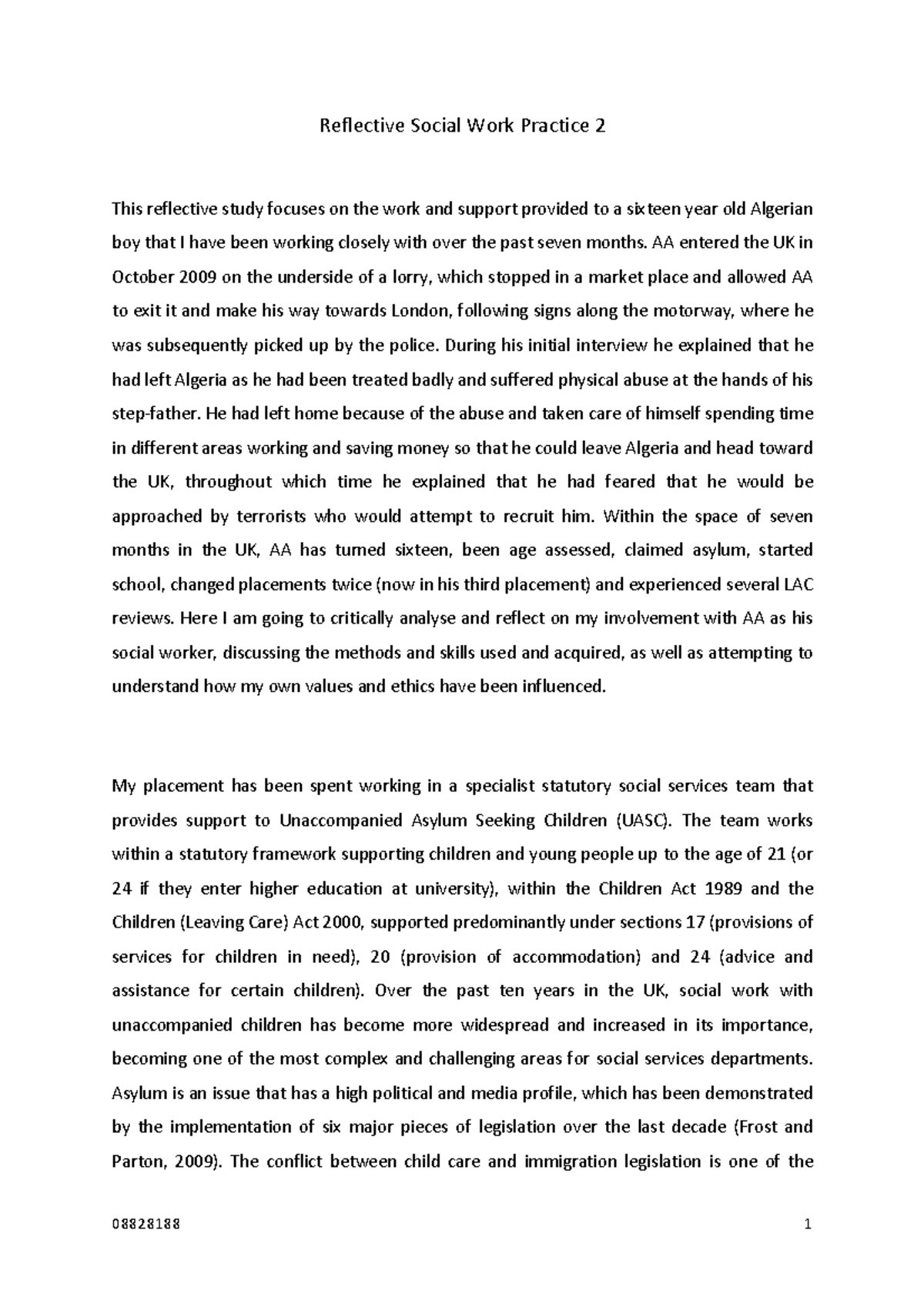 3452 - assgn - Reflective Social Work Practice 2 This reflective study ...