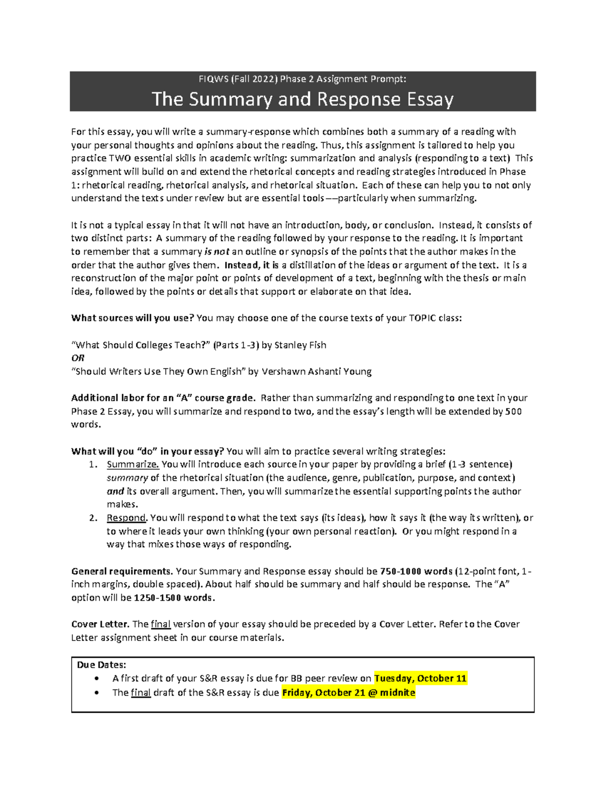 Phase 2 assignment prompt pg 1 - FIQWS (Fall 2022) Phase 2 Assignment ...