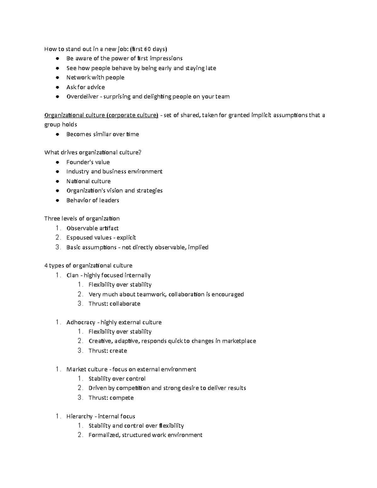 Class 10 - Intro MGT - How to stand out in a new job: (first 60 days ...