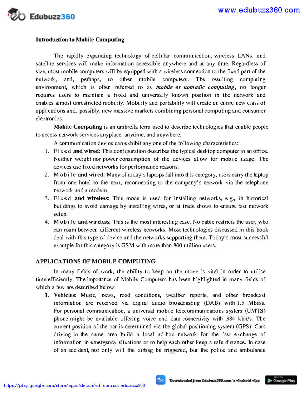 Mc Notes 5 Mobile Computing Introduction To Mobile Computing The Rapidly Expanding