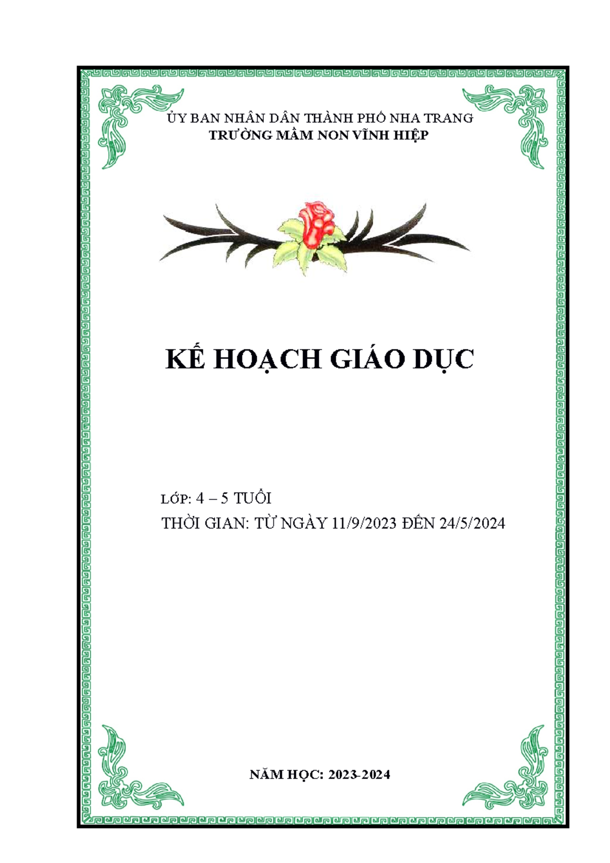 23 24 KE Hoach GIAO DUC NHO - ỦY BAN NHÂN DÂN THÀNH PHỐ NHA TRANG ...