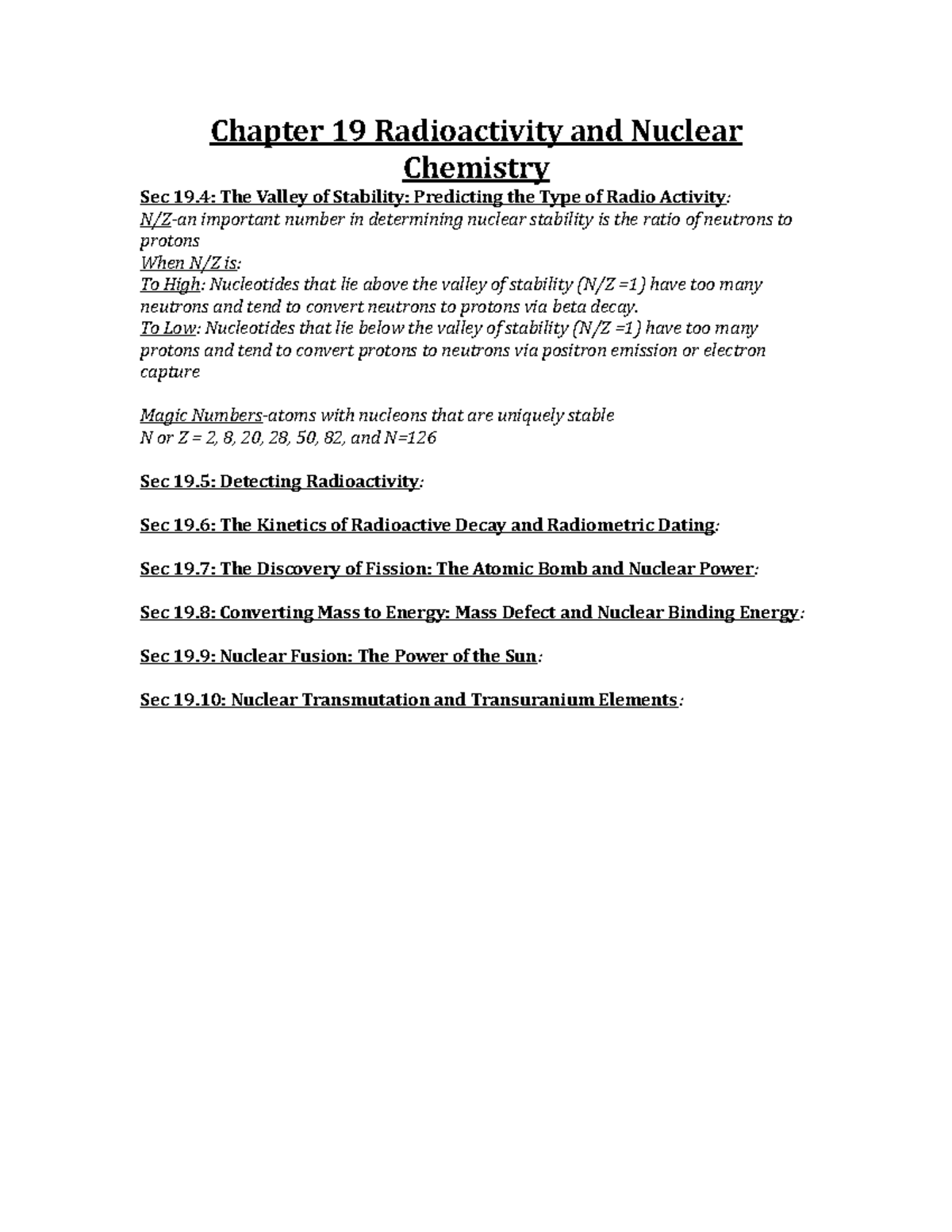 Chapter 19 Radioactivity and Nuclear Chemistry - To Low: Nucleotides ...