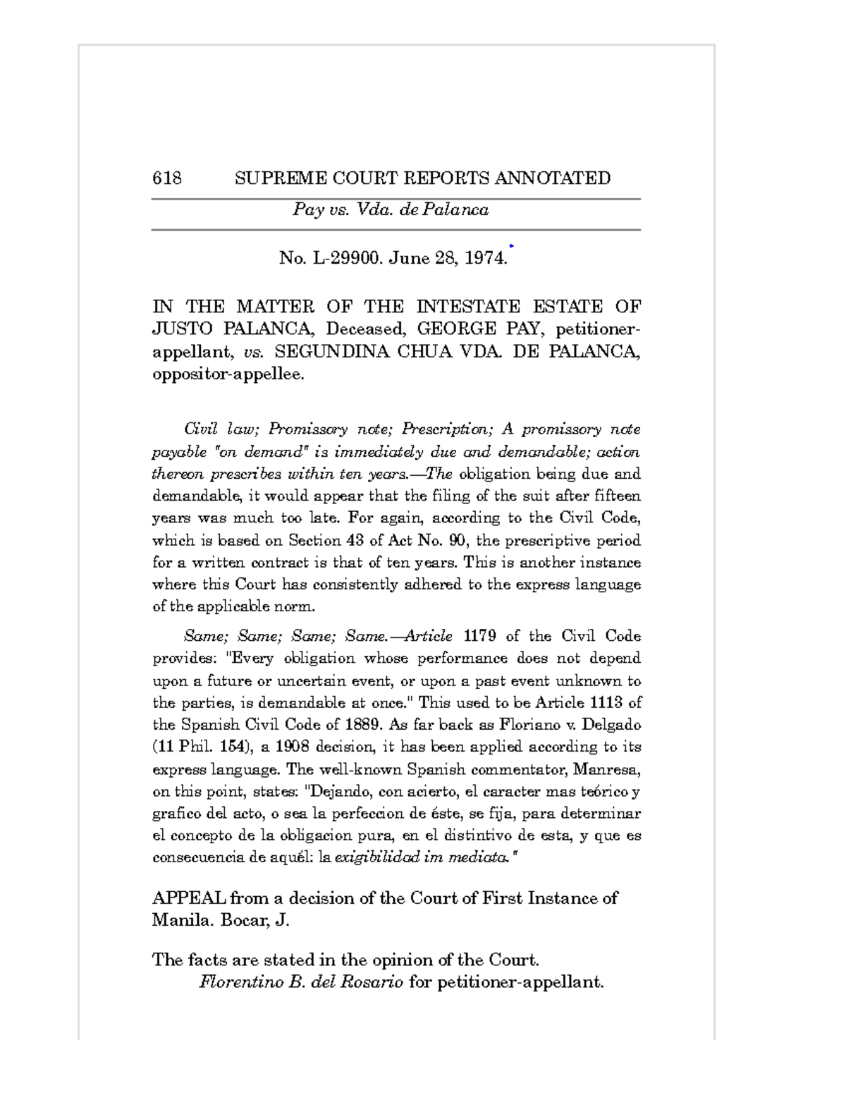 D1 1 Pay vs Palanca - eSCRA - 618 SUPREME COURT REPORTS ANNOTATED Pay ...
