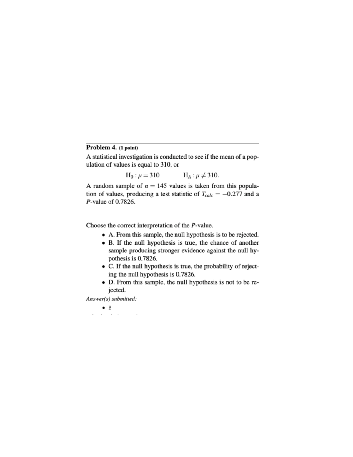 STAT Quiz 4 - Quiz - stat 217 - Studocu