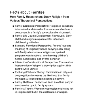 Theoretical Perspectives on The Family - Theoretical Perspectives on ...