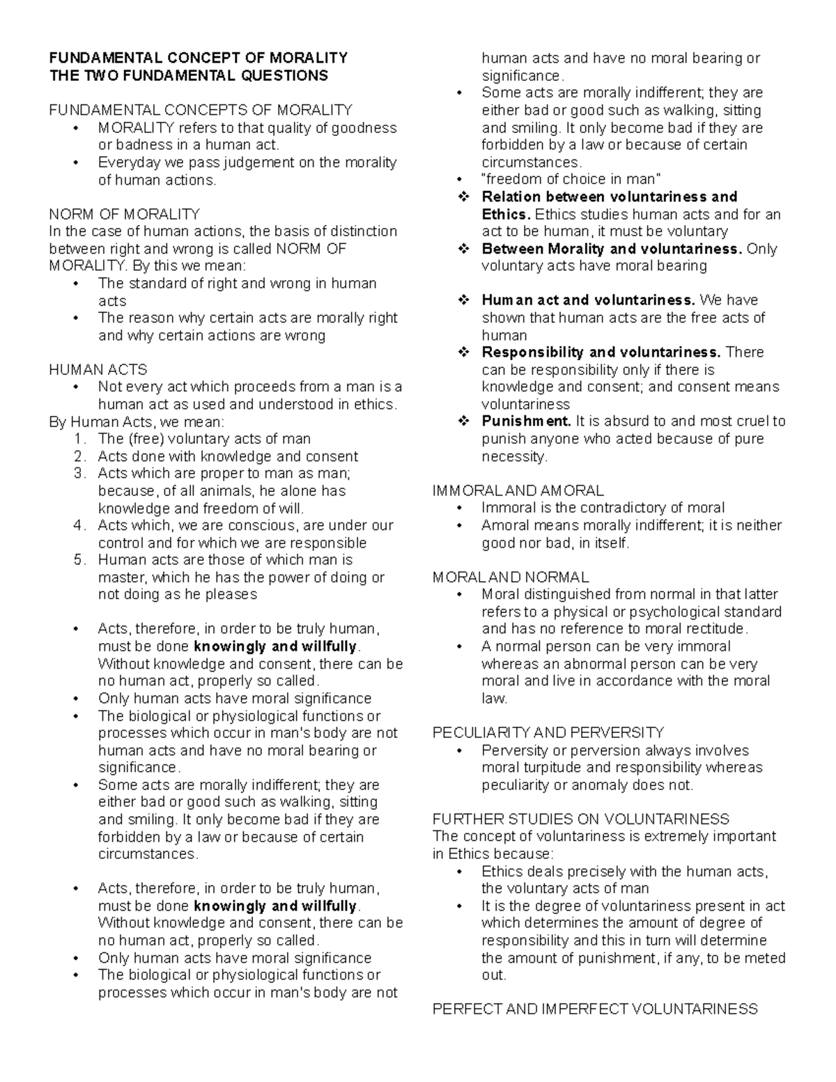 Fundamental Concepts of Morality - FUNDAMENTAL CONCEPT OF MORALITY THE ...
