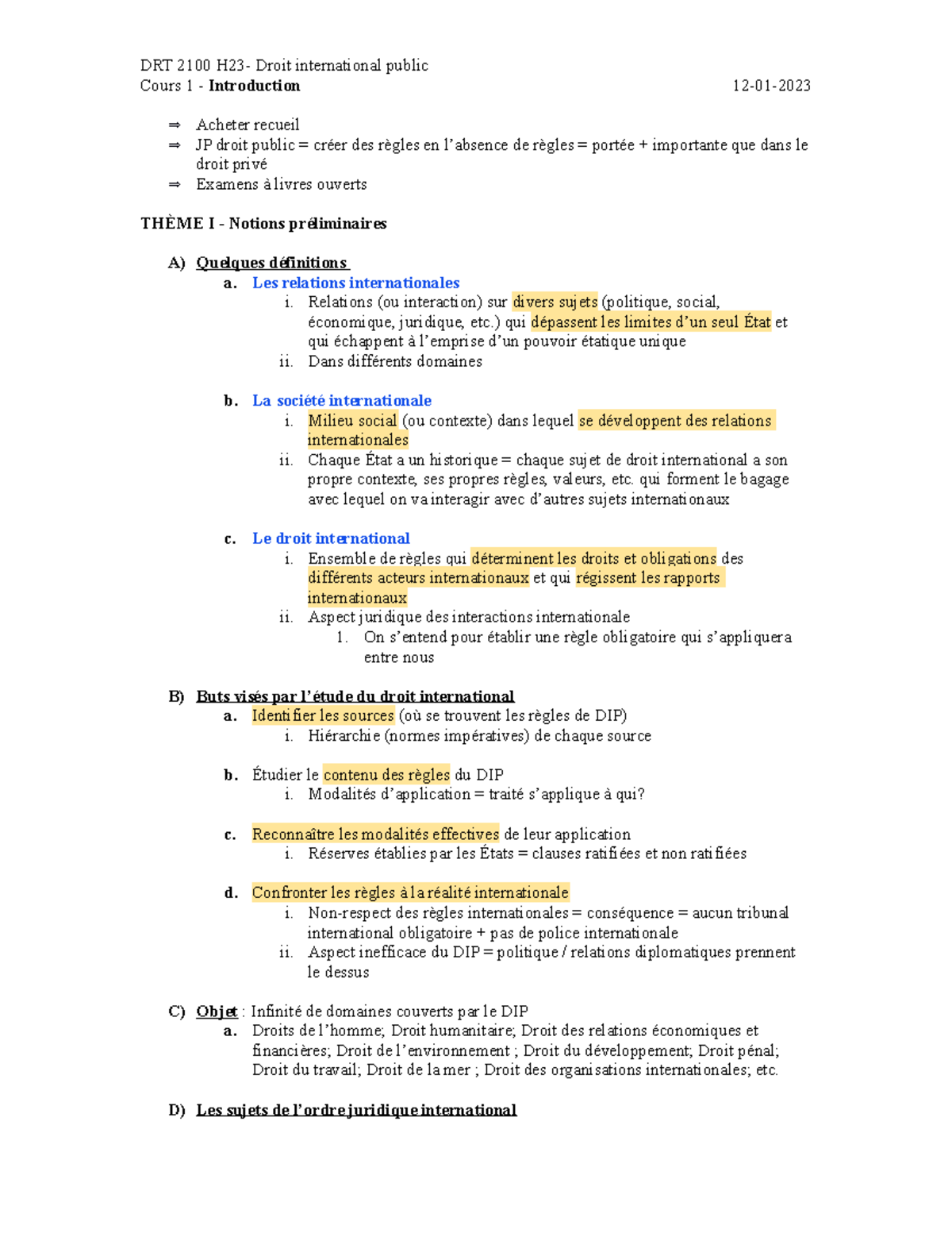 DRT 2100 H23 - Cours 1 - Ingrid Roy - Cours 1 - Introduction 12-01 ...
