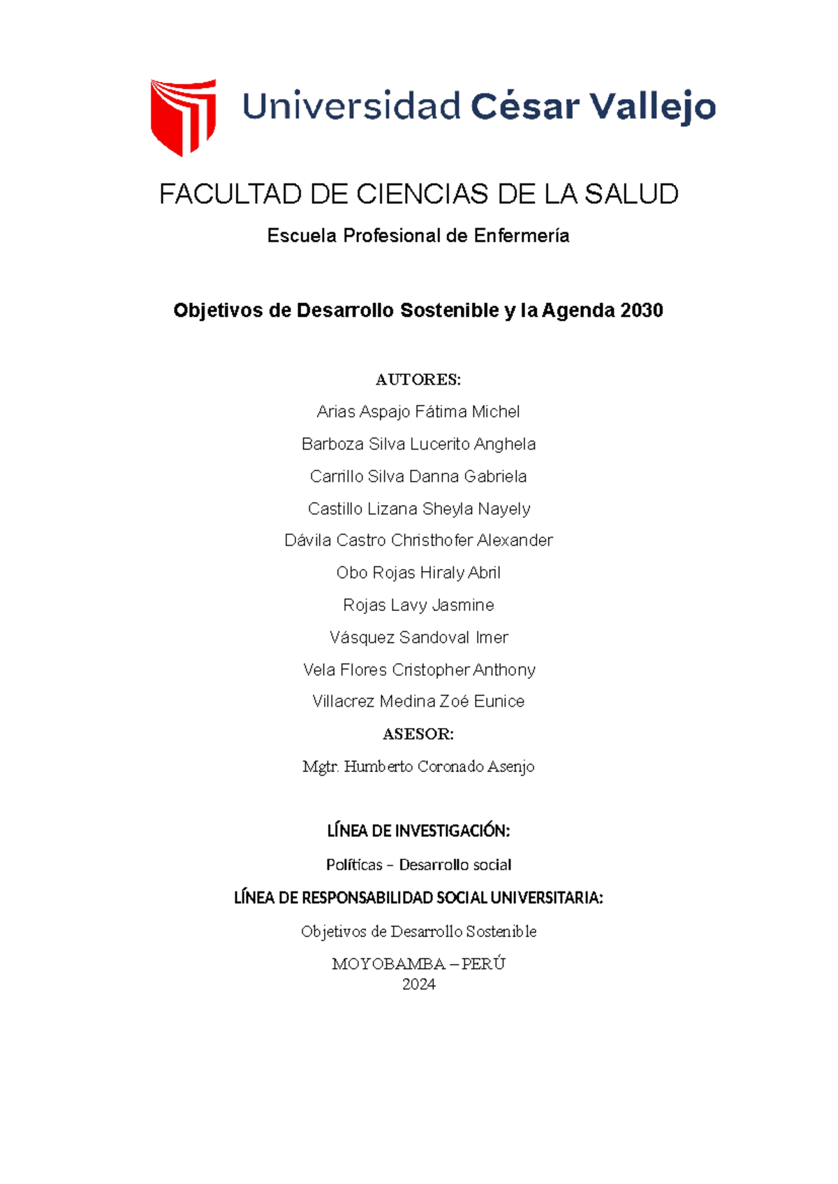 Portada ucv - FACULTAD DE CIENCIAS DE LA SALUD Escuela Profesional de ...