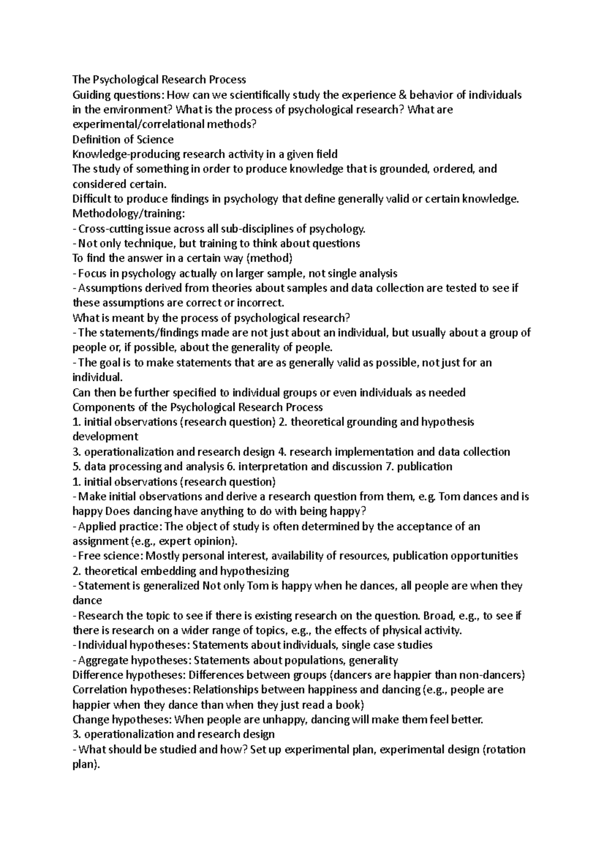 The Psychological Research Process - The Psychological Research Process ...