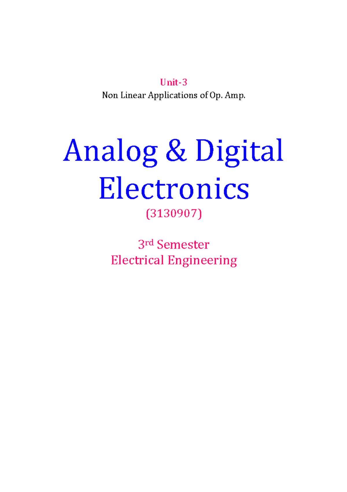 ADE GTU Study Material e-Notes Unit-3 - Unit- Non Linear Applications ... ADE GTU Study Material e-Notes Unit-3 - Unit- Non Linear Applications ...