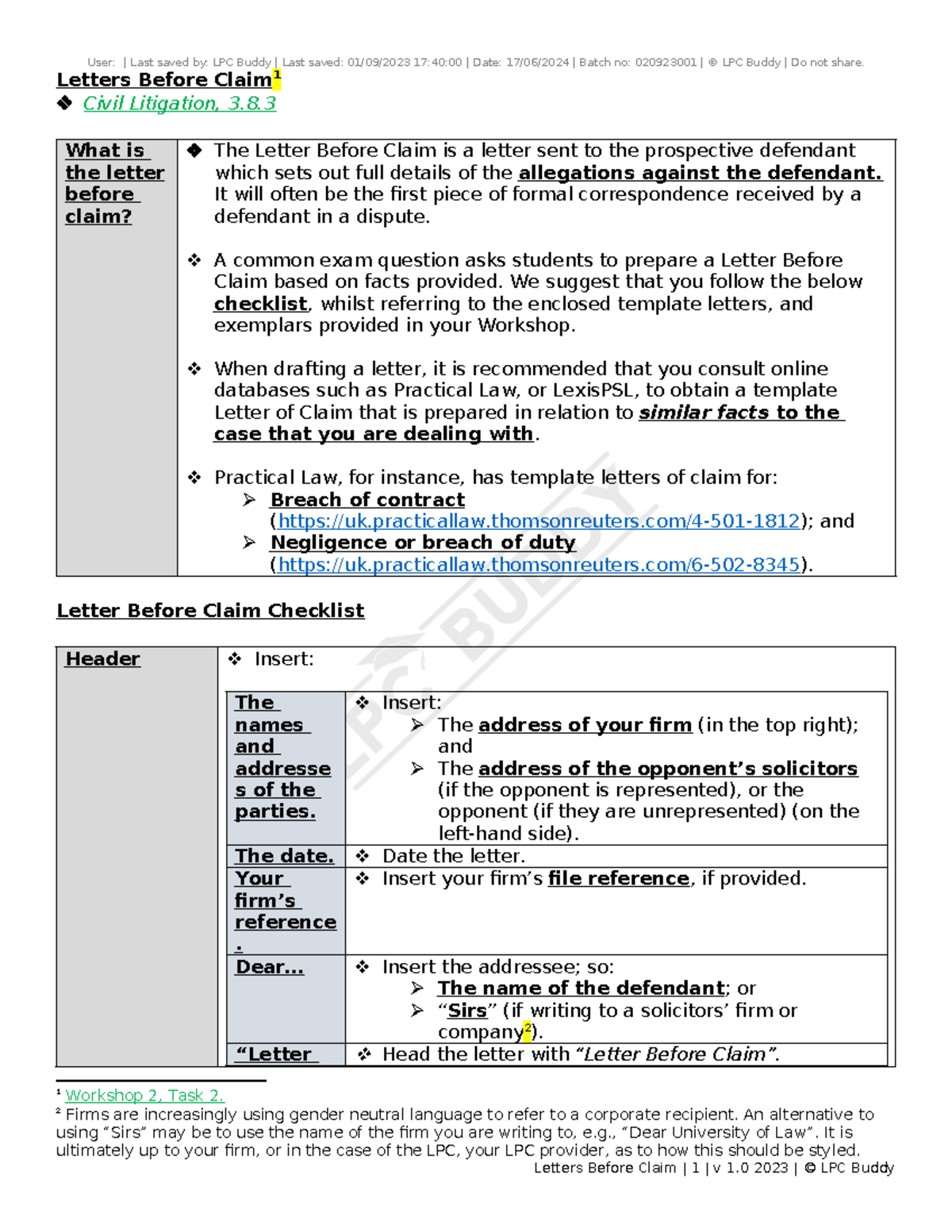 1. Letters Before Claim - What is the letter before claim? The Letter ...
