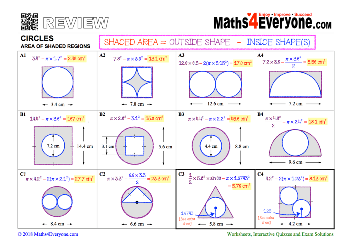 Solutions area of shaded regions - Studocu