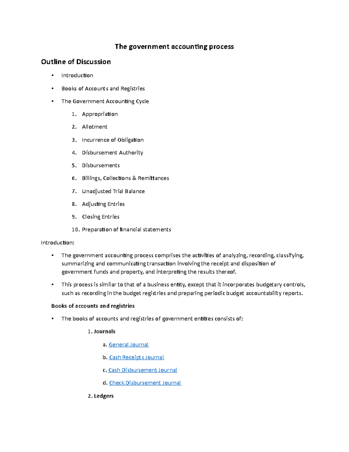 The government accounting process - The government accounting process ...