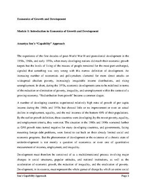 Module 1 Introduction to Economics of Growth and Development- Part 6 ...