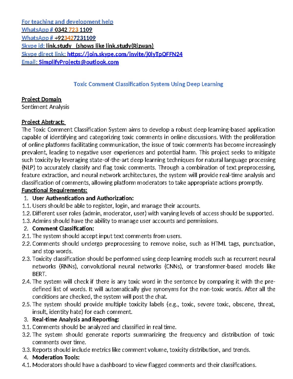 Toxic Comment Classification System Using Deep Learning - For teaching ...