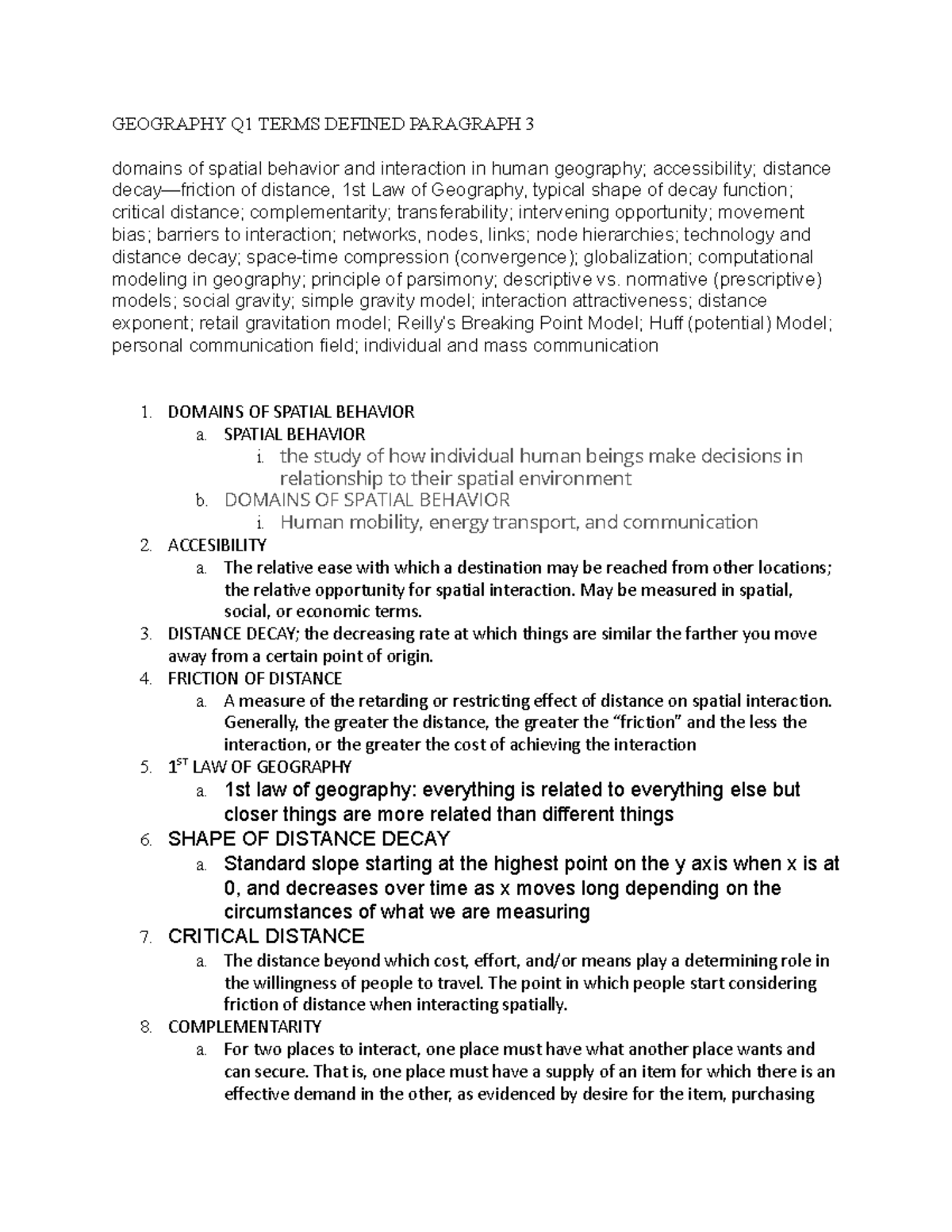 Geography Q1 Terms Defined Paragraph 3 - GEOGRAPHY Q1 TERMS DEFINED ...