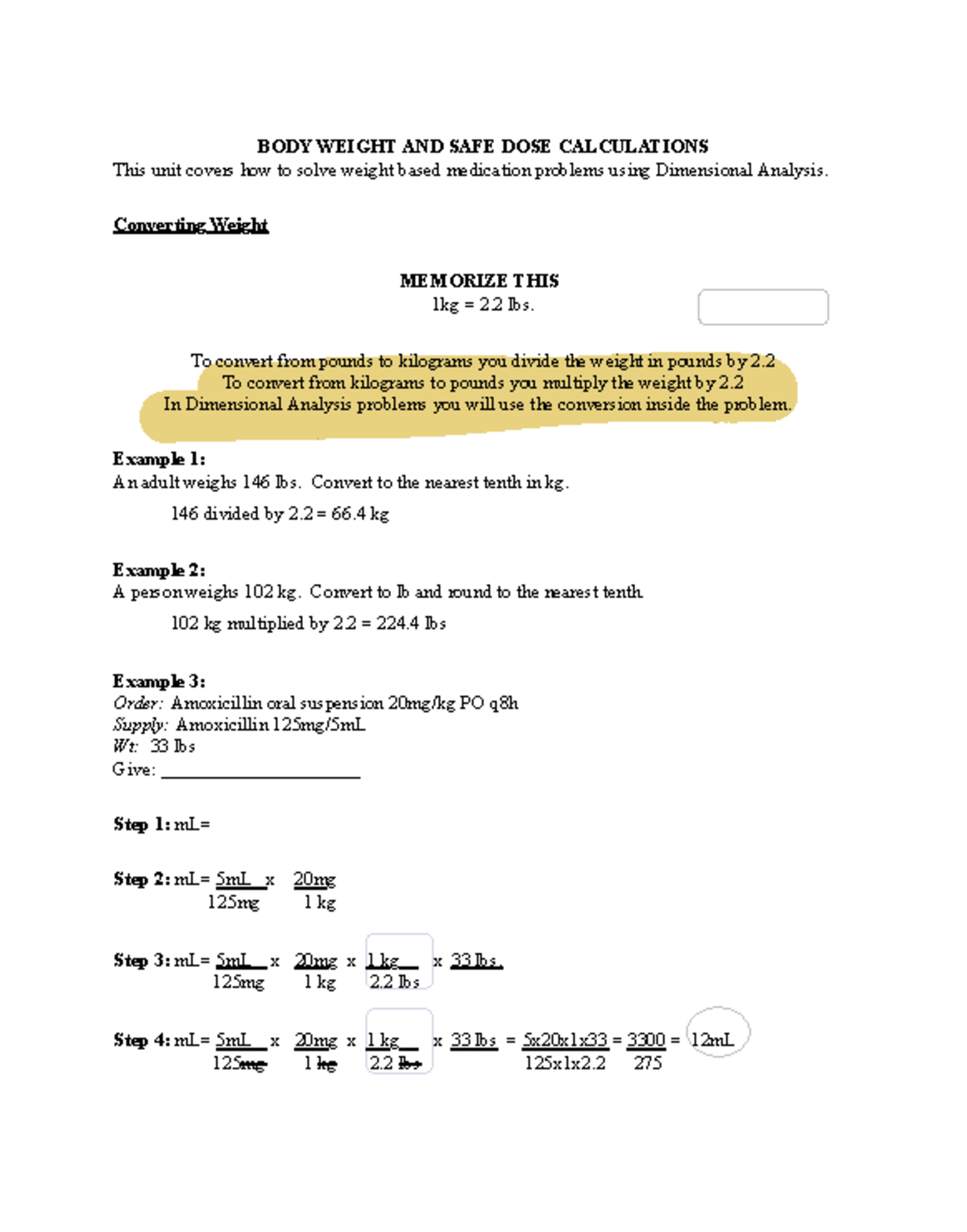 Body+Weight+Calculations-6 - BODY WEIGHT AND SAFE DOSE CALCULATIONS ...
