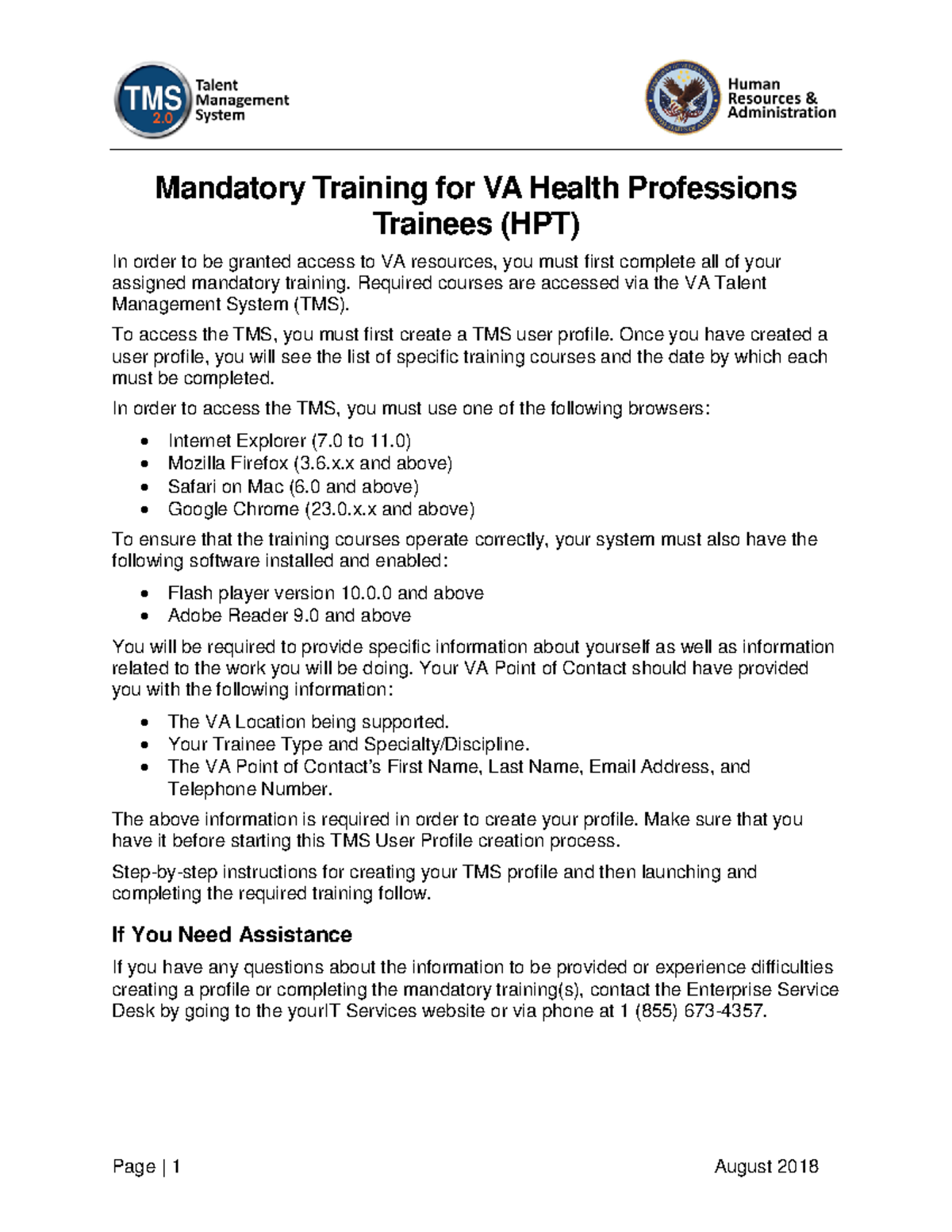 TMS Mandatory Training Instructions - Mandatory Training for VA Health ...