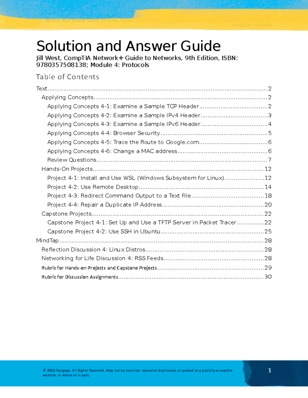 Netplus 9e Mod04solutions - Module 4: Protocols Solution and Answer ...