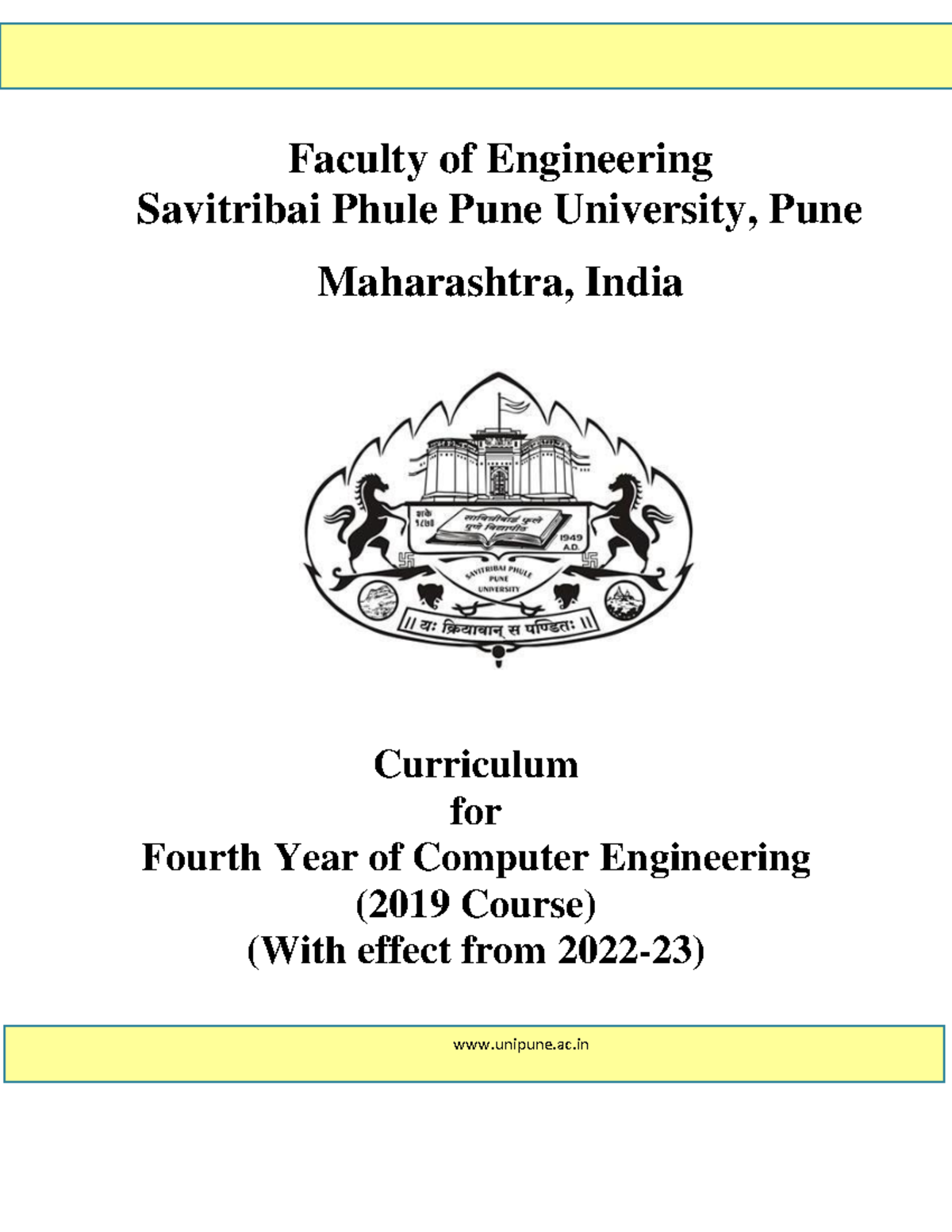 BE Computer Engineering 13012023 - unipune.ac Faculty of Engineering ...