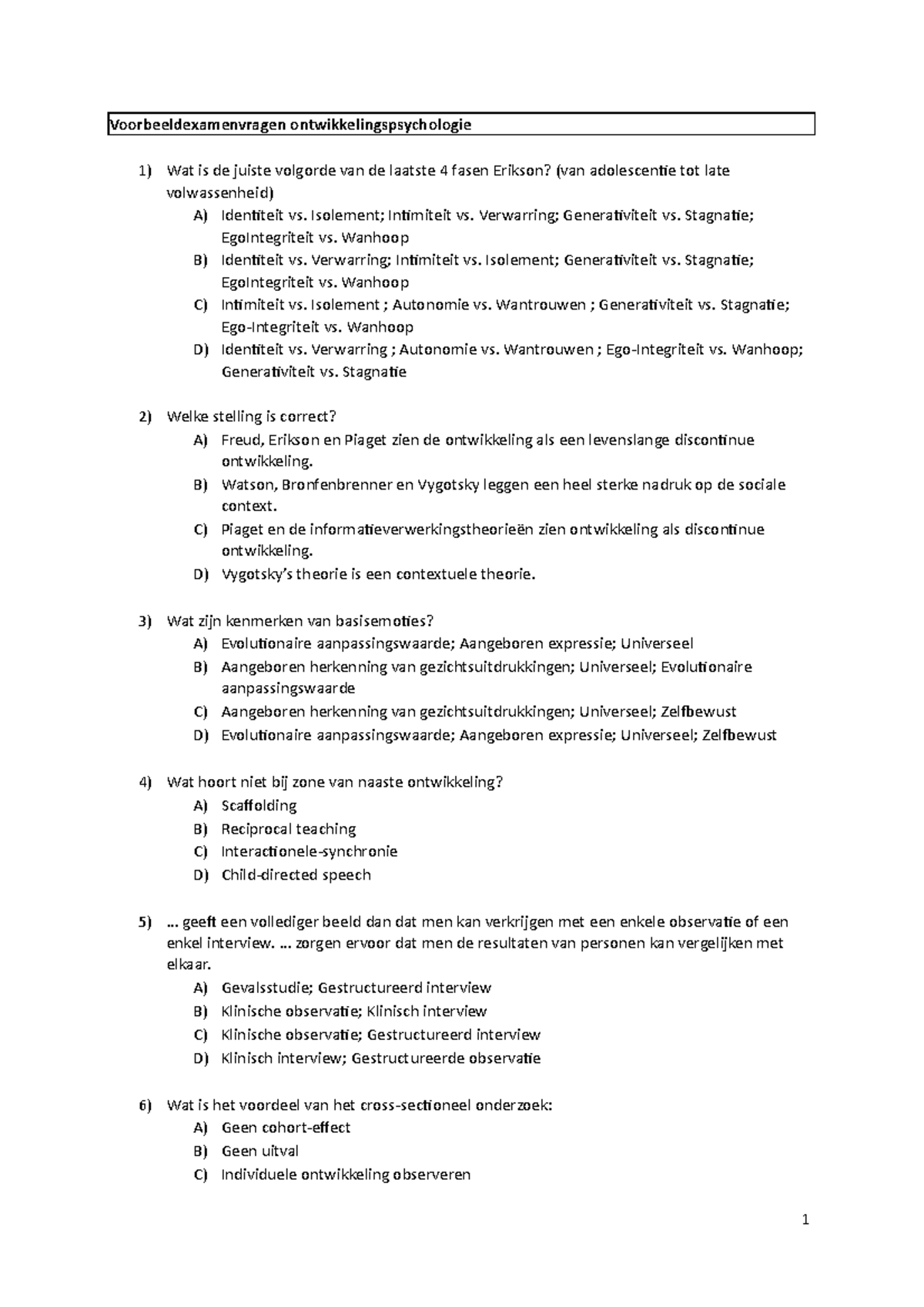 Proef/oefen tentamen Juni 2019, vragen en antwoorden - Voorbeeldexamenvragen - Studocu