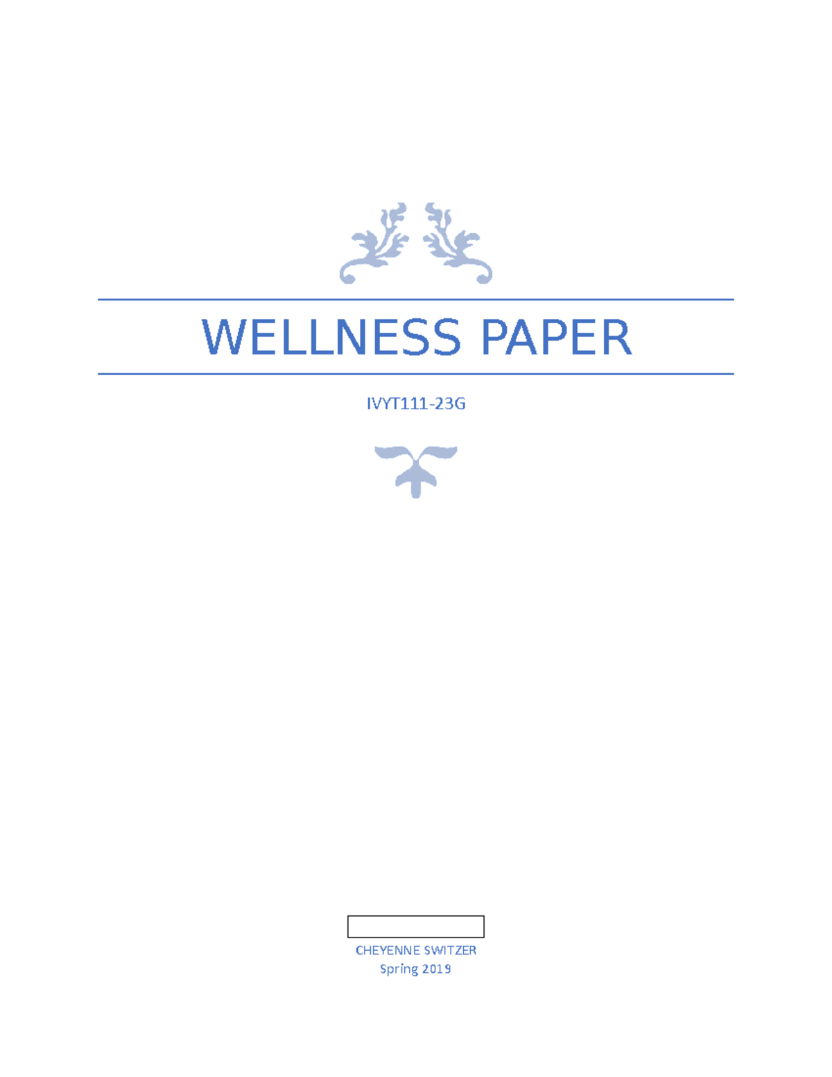 Wellness Paper IVYT111-23G - WELLNESS PAPER IVYT111-23G CHEYENNE ...