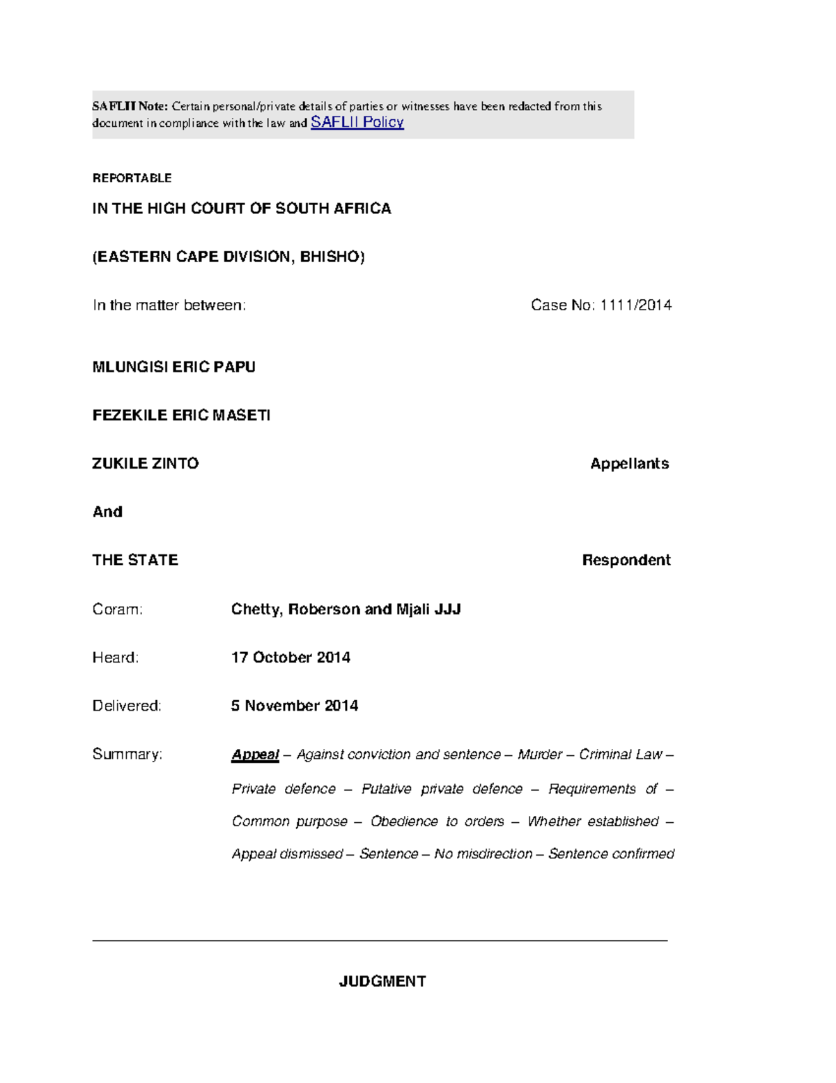 12 (11) - Case law - SAFLII Note: Certain personal/private details of ...