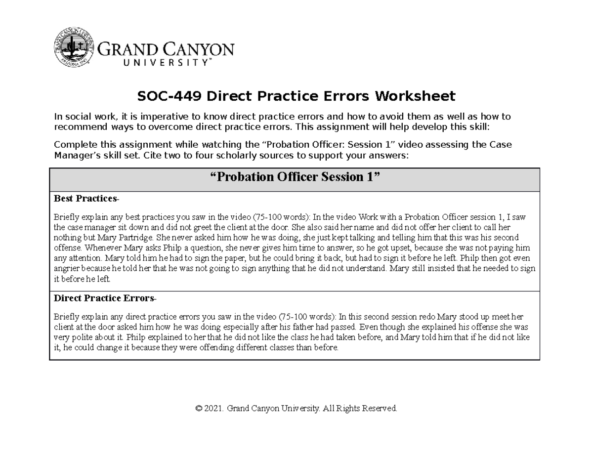 SOC-449-RS-T3-Direct Practice Errors Worksheet 3 - SOC-449 Direct ...