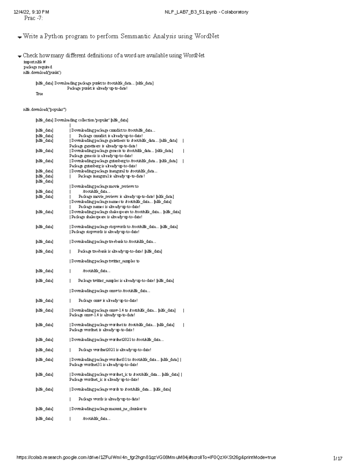 NLP LAB7 B3 51.ipynb - Colaboratory - 12/4/22, 9:10 PM NLP_LAB7_B3_51 - Colaboratory - Studocu