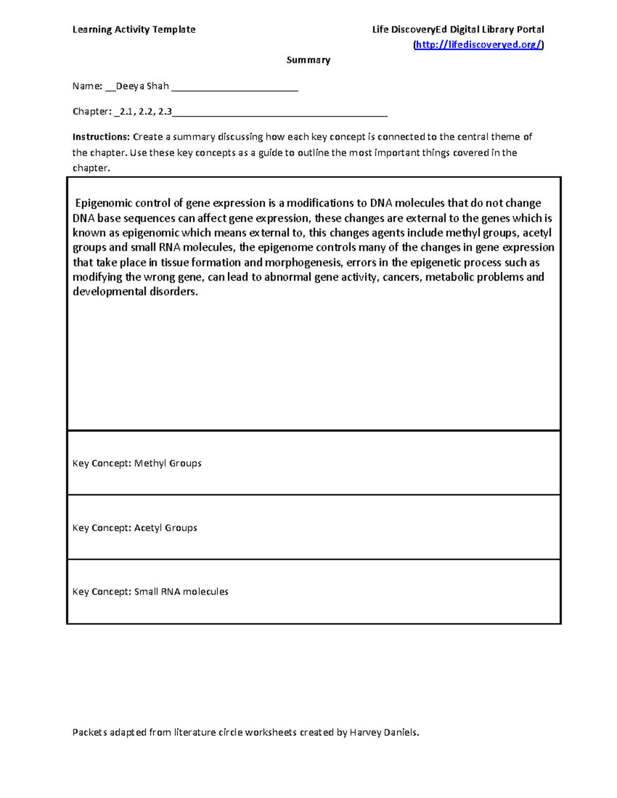 Summary Quiz 2 - Quiz 2 Review - Learning Activity Template Life ...