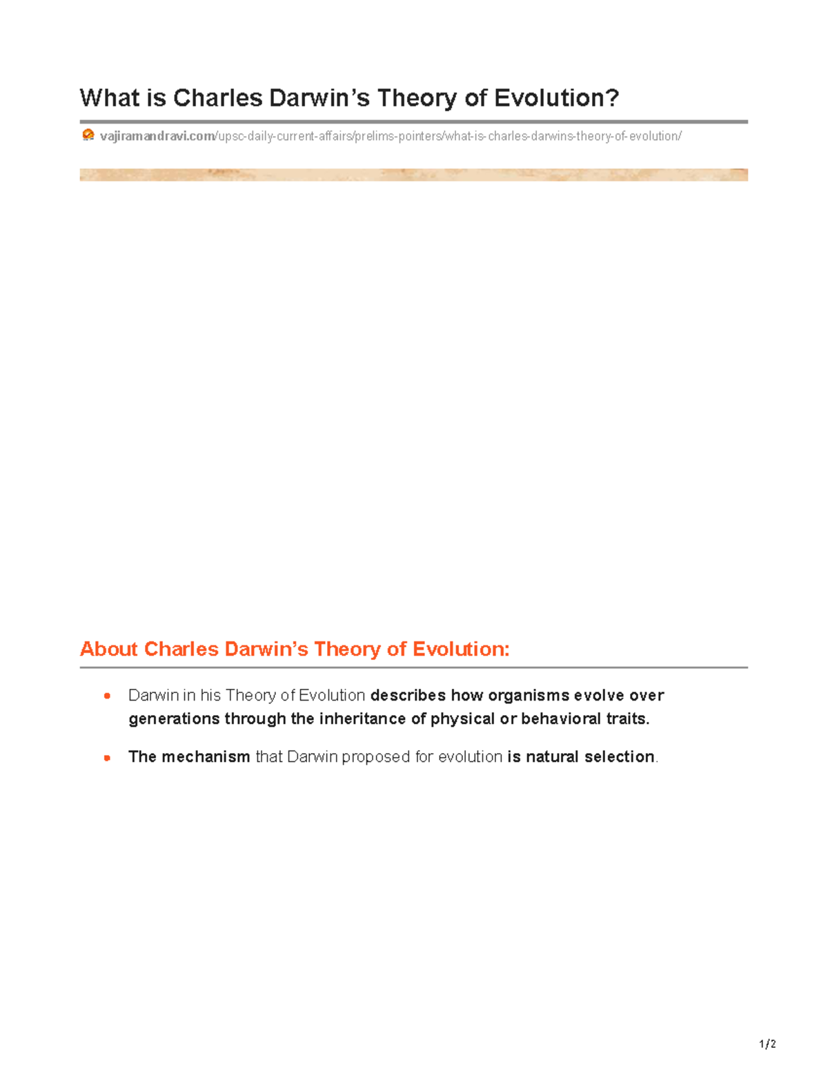 Vajiramandravi.com-What is Charles Darwins Theory of Evolution - 1 ...