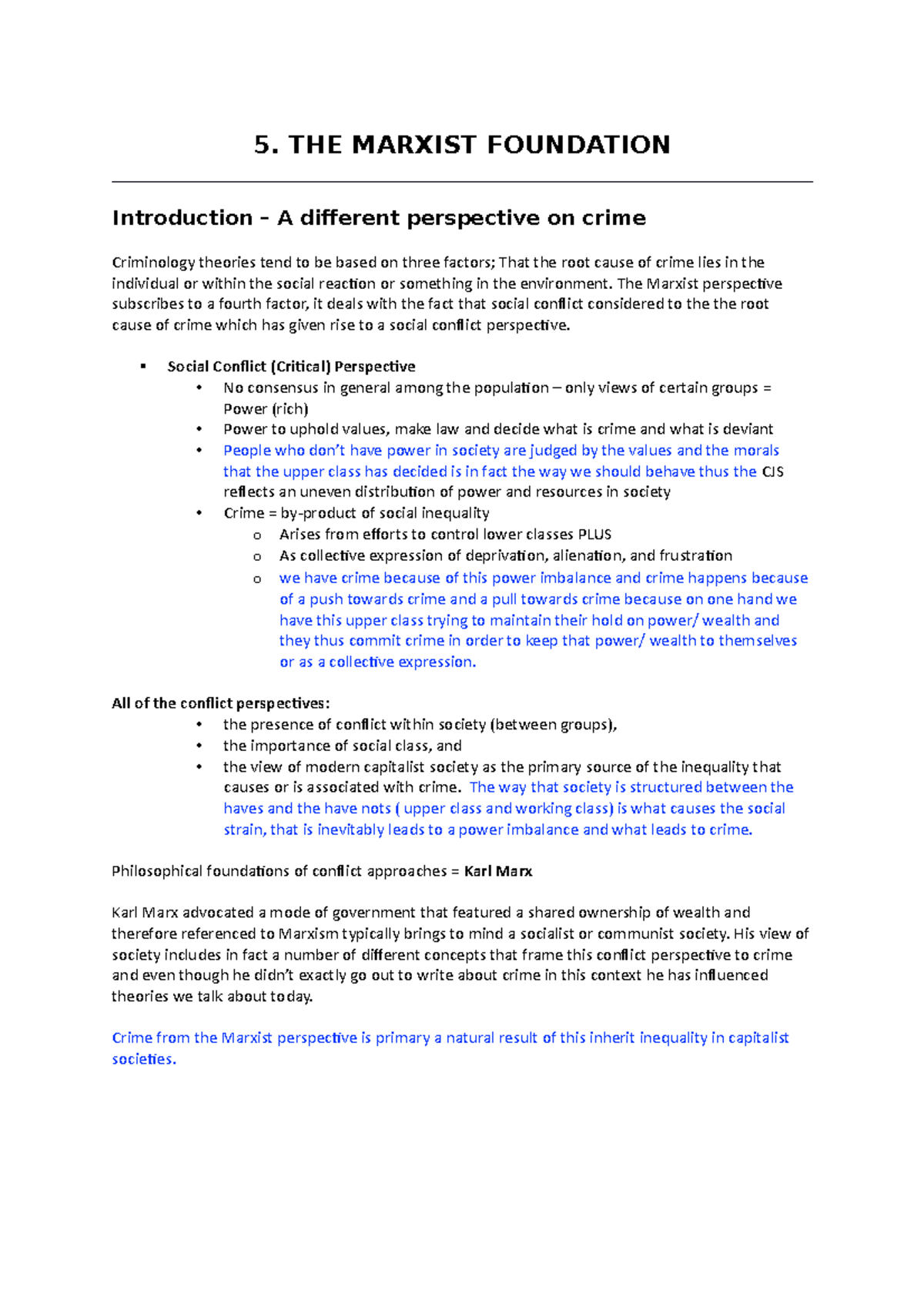 lecture 5 - what is the Marxist Foundation - 5. THE MARXIST FOUNDATION Introduction – A ...