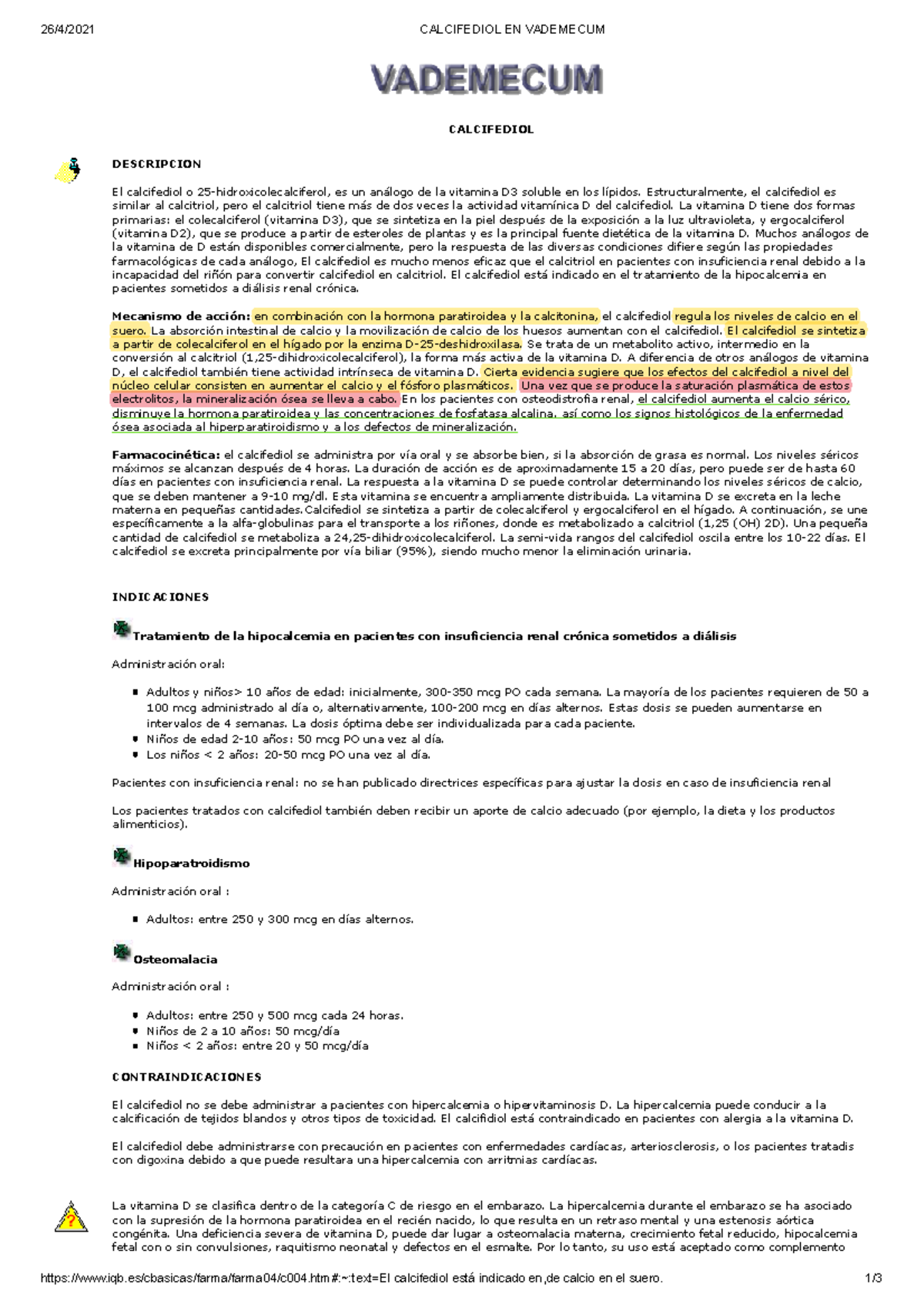 Calcifediol EN Vademecum DF HSGFJHDFGHJSFGHJ DGJ FGHJGF HKFHJ - 26/4 ...